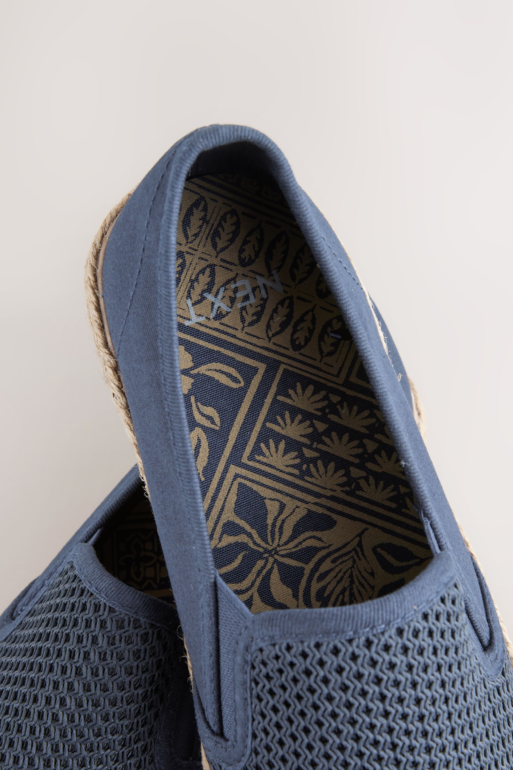 Navy Mesh Espadrilles