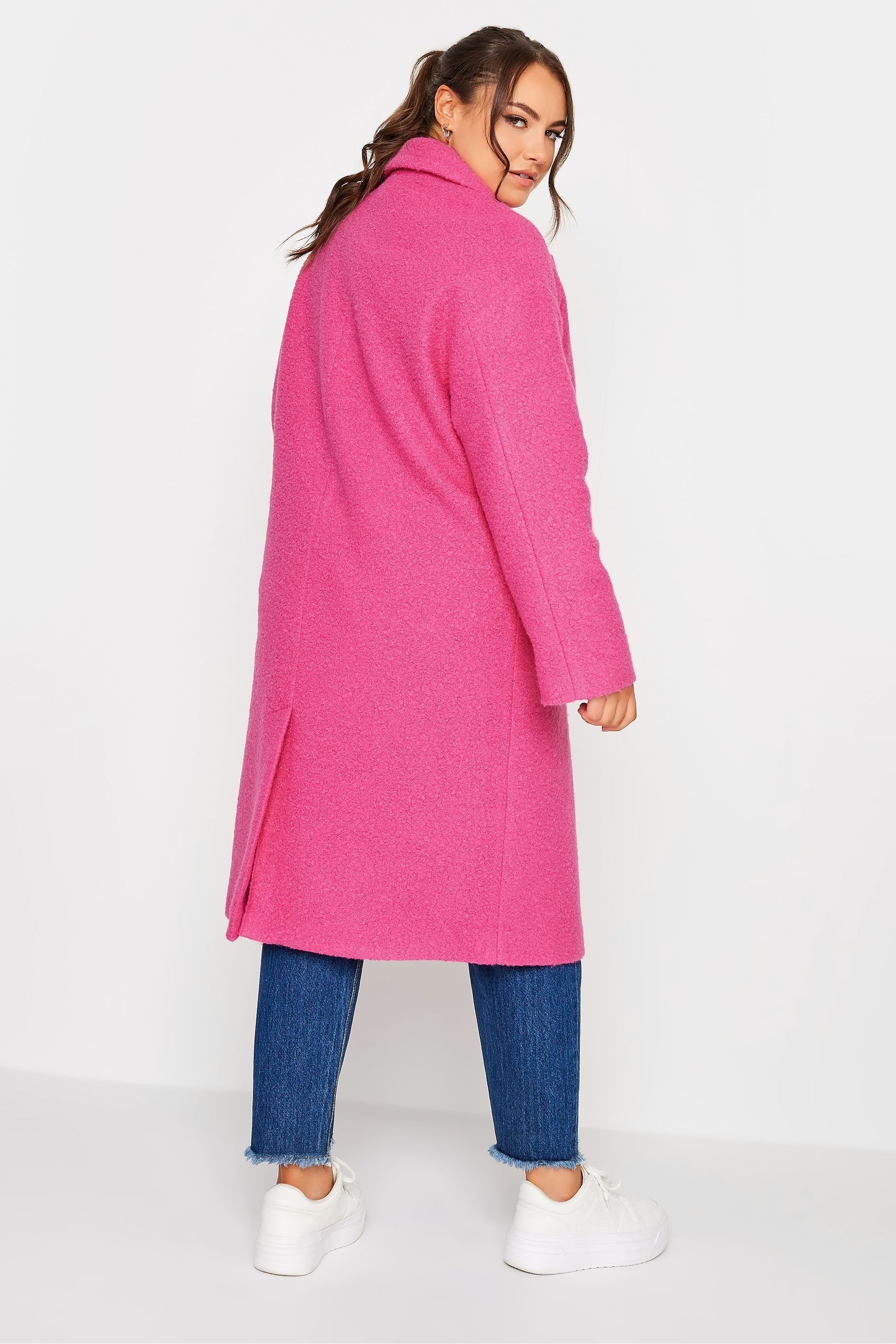 Buy Yours Curve Pink Curly Boucle Coat from the Next UK online shop