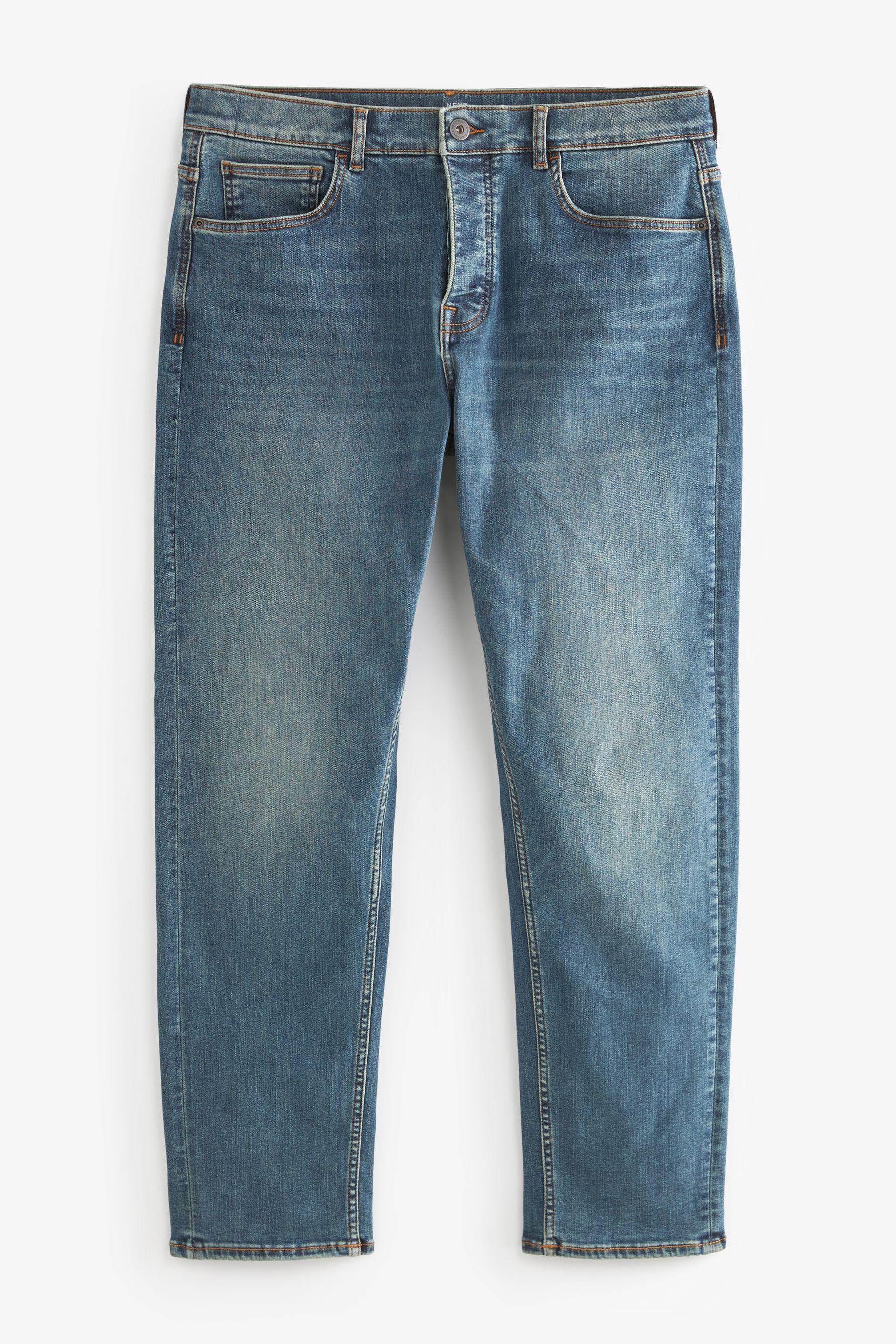 Buy Blue Mid Vintage Slim Fit Motion Flex Jeans from the Next UK online ...