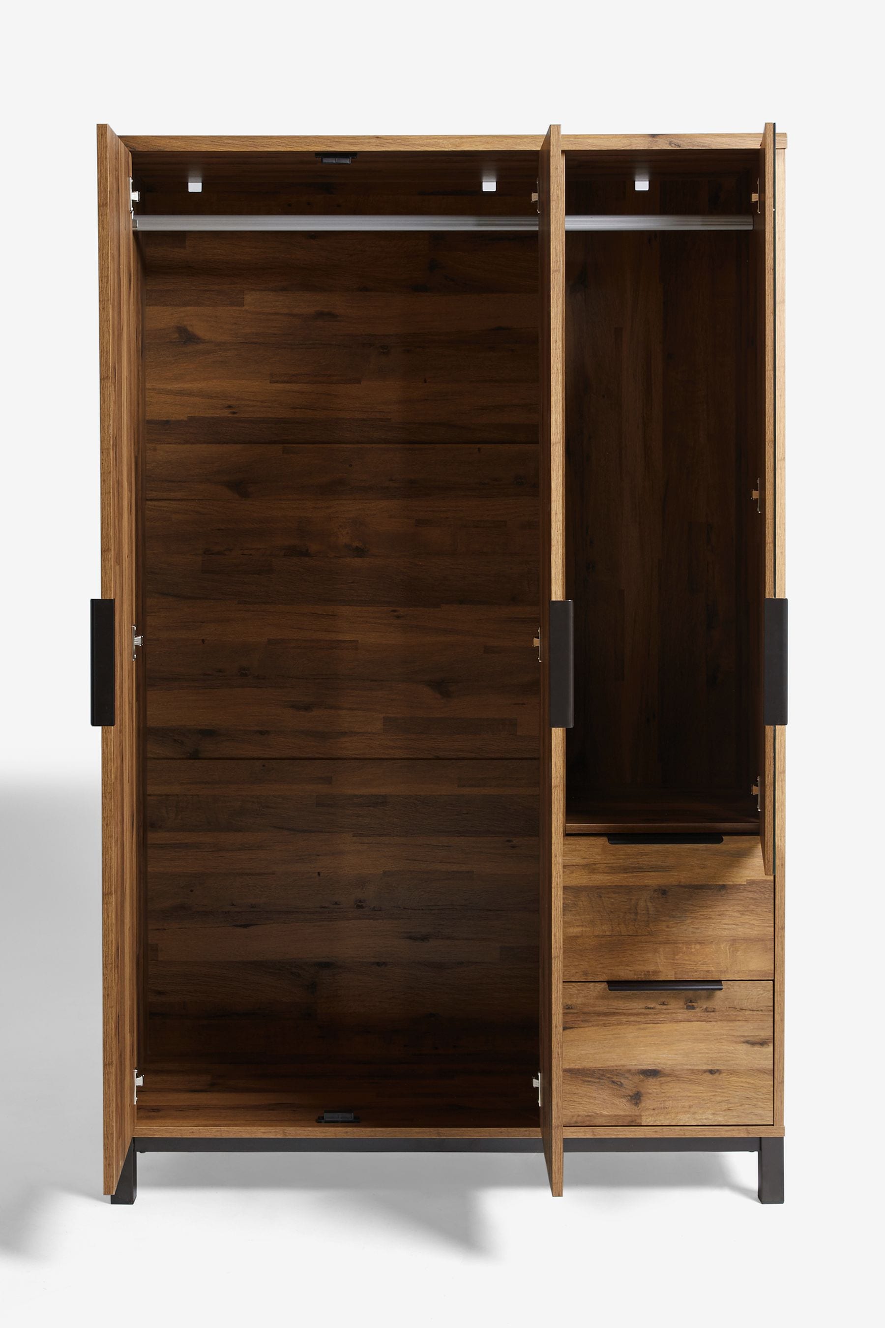 Buy Dark Bronx Oak Slim Triple, 2 Drawers Effect Semi Fitted Mirrored ...