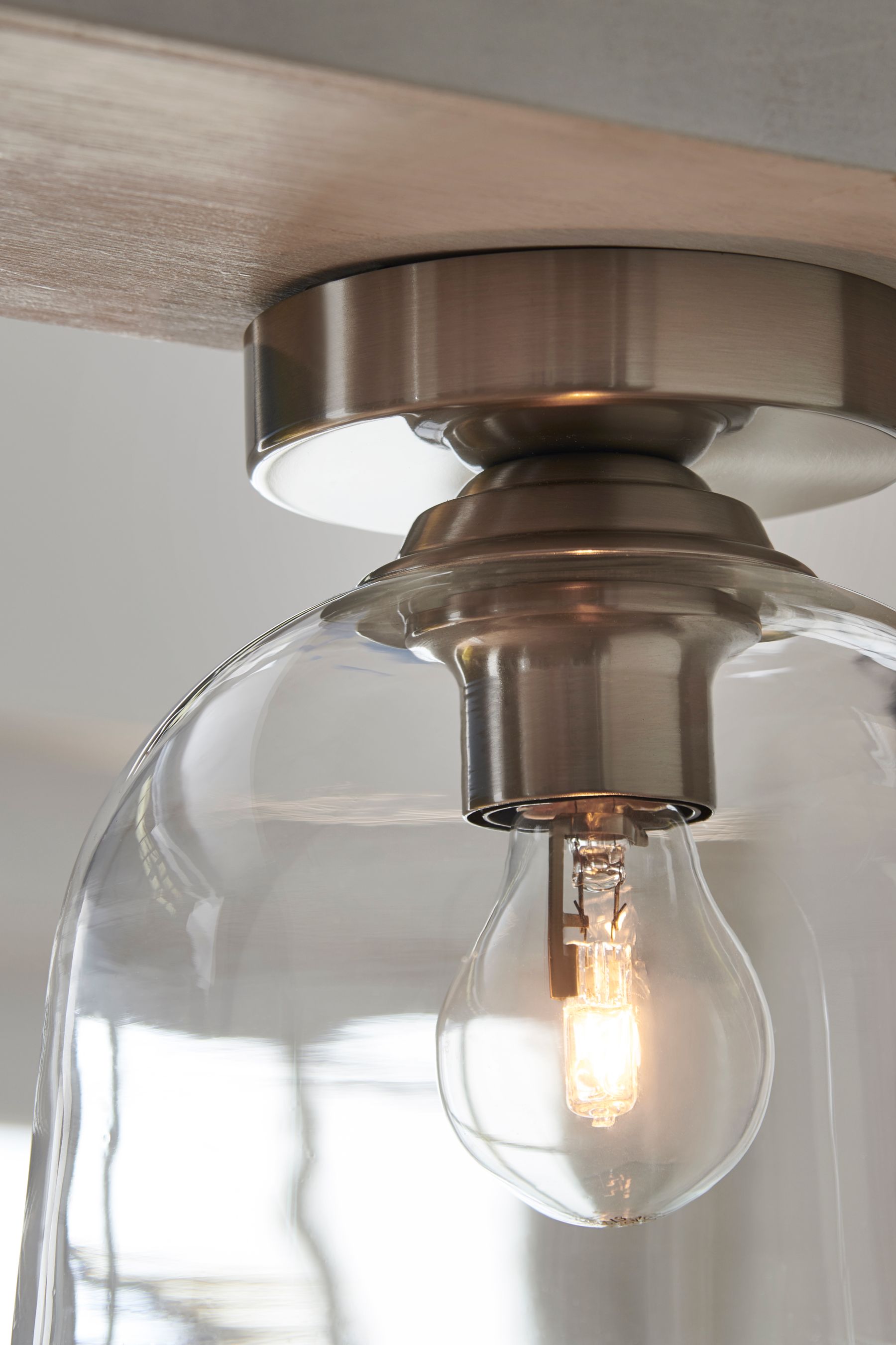 Buy Brushed Chrome Gloucester Flush Fitting Ceiling Light from the Next ...