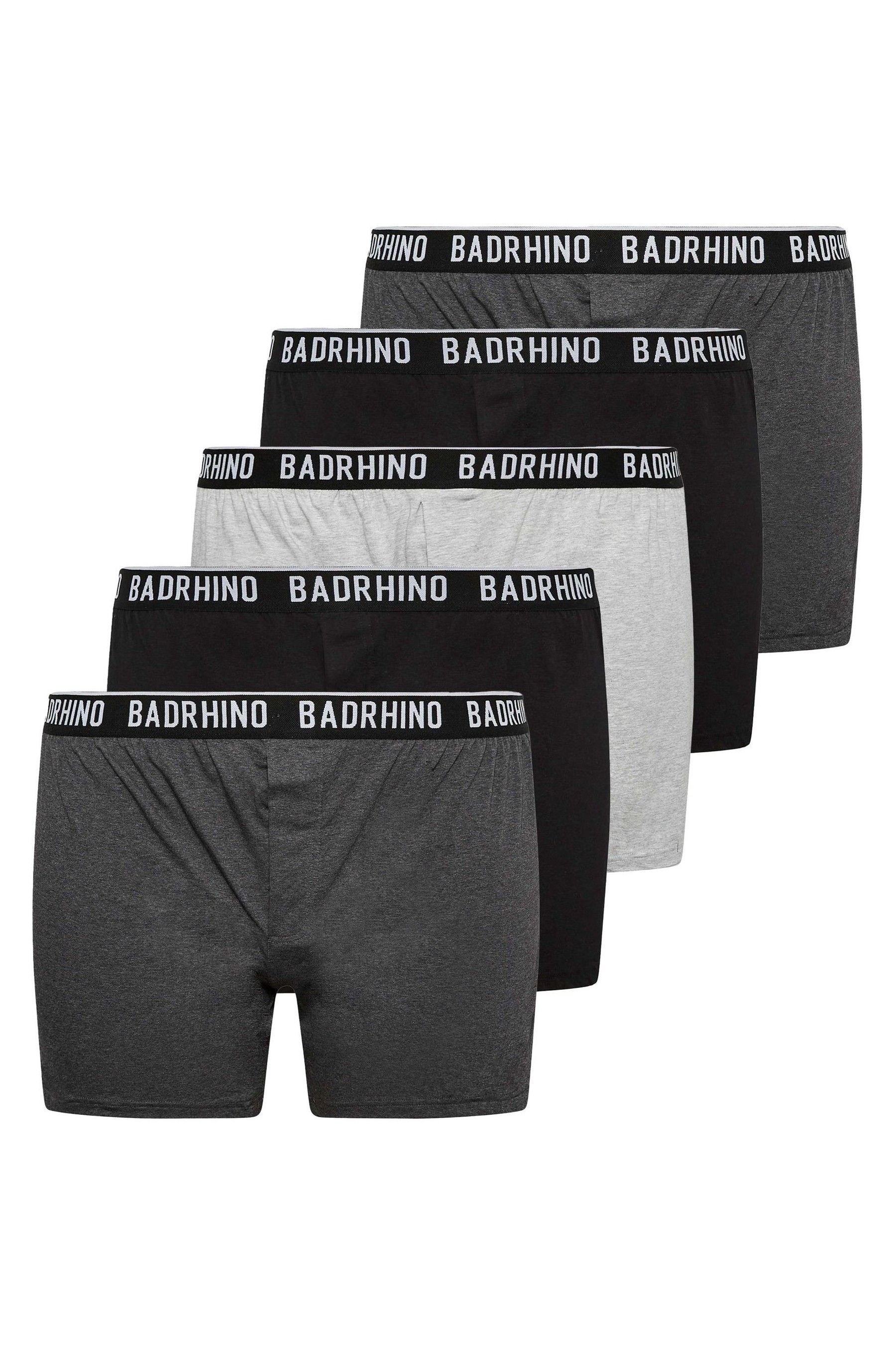 Buy BadRhino Big & Tall Grey Boxers 5 Packs from the Next UK online shop