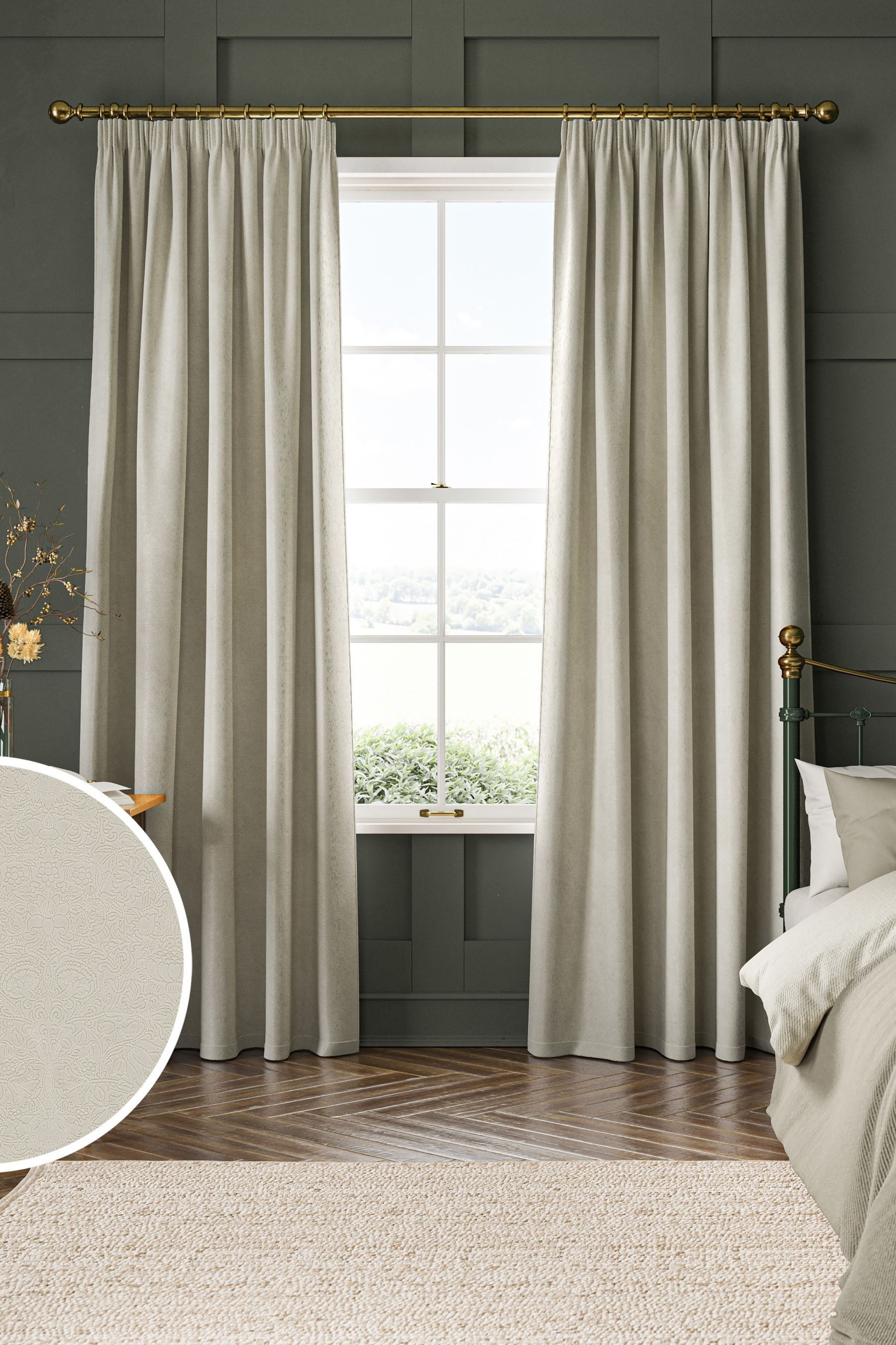 Buy William Morris At Home Chalk Cream Lodden Embroidery Made to ...