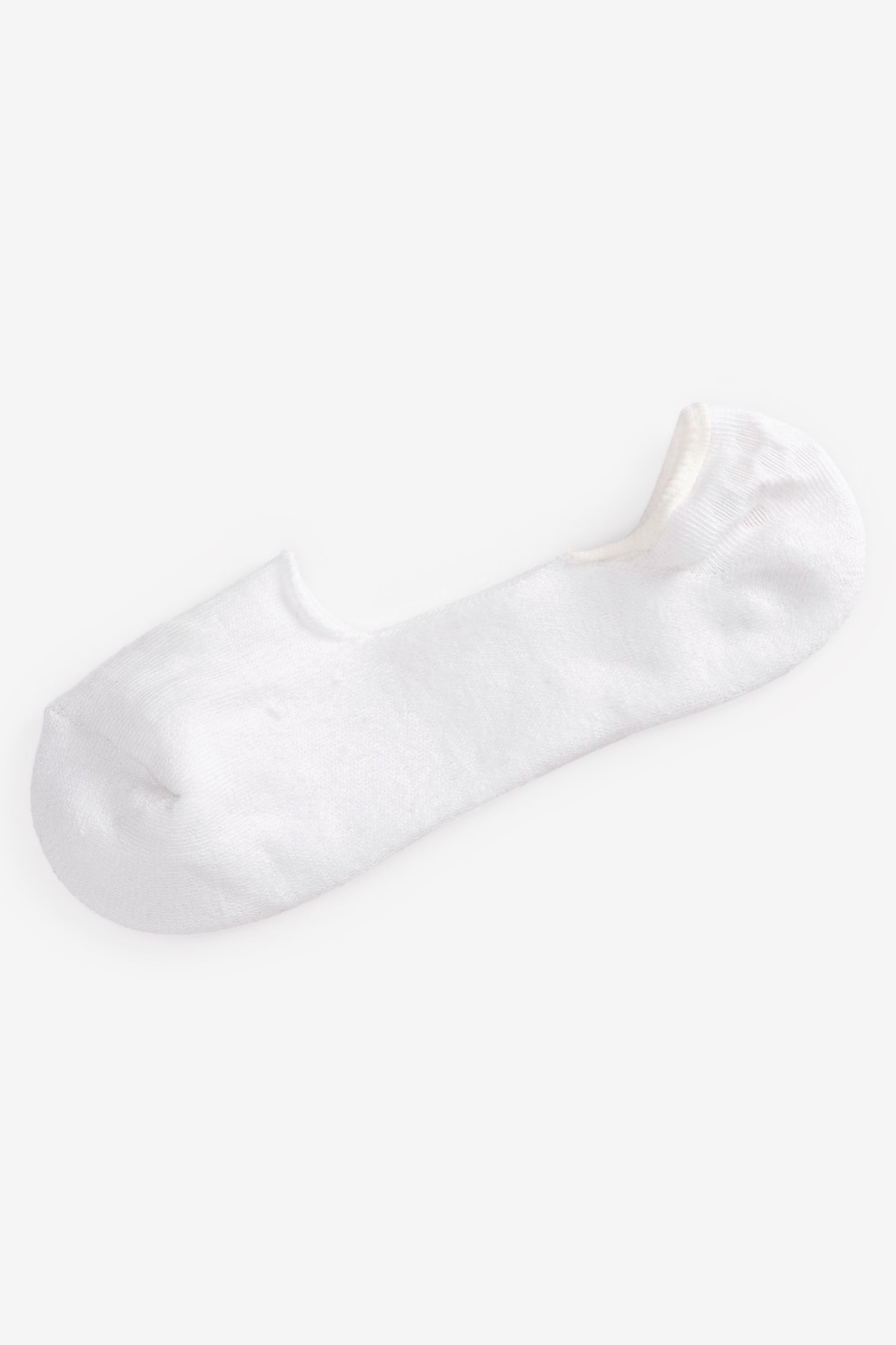 Buy White Terry Cushioned Sole Invisible Trainer Socks 5 Pack from the ...