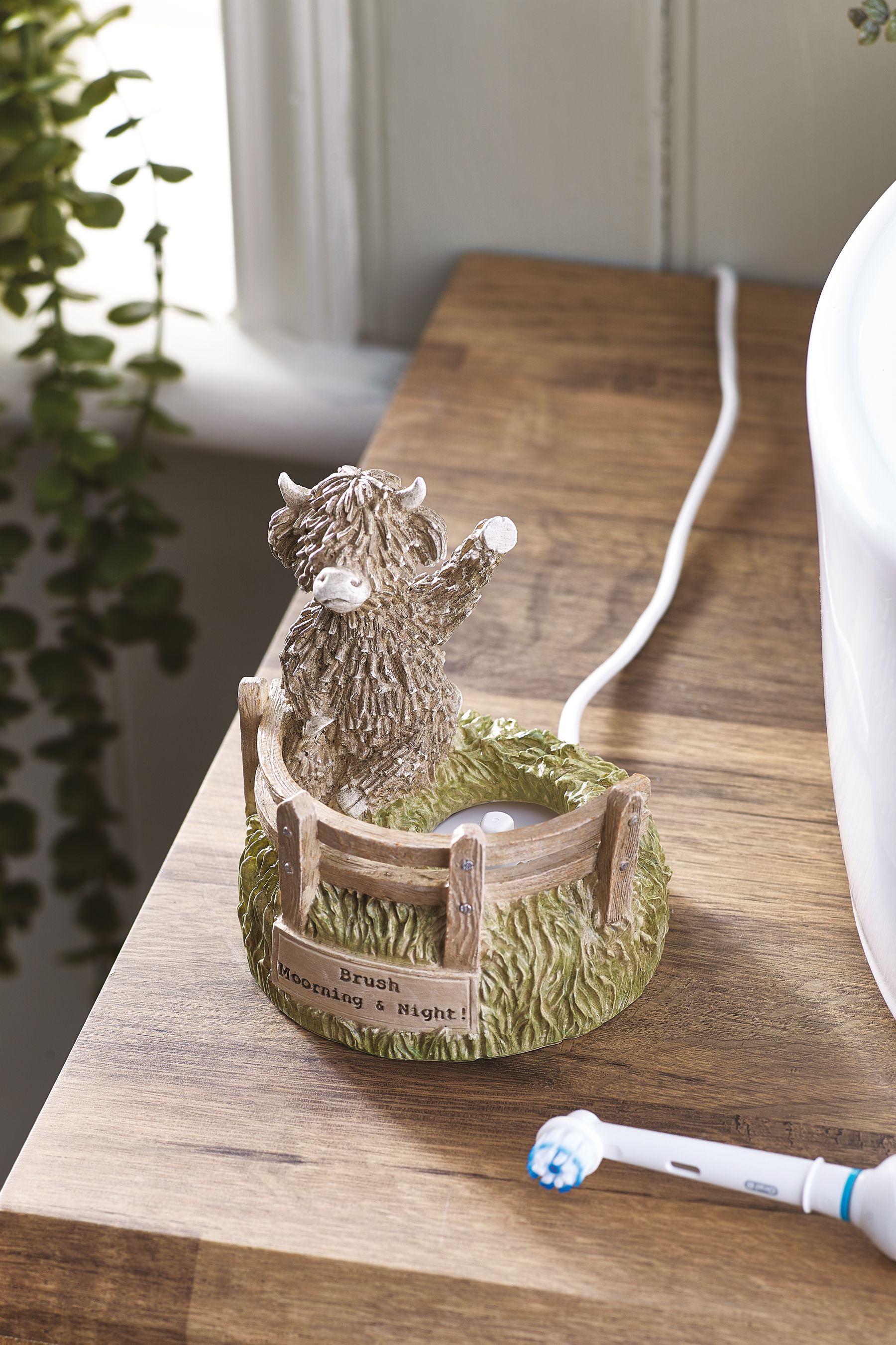 Buy Natural Hamish The Highland Cow Electric Toothbrush Holder from the ...