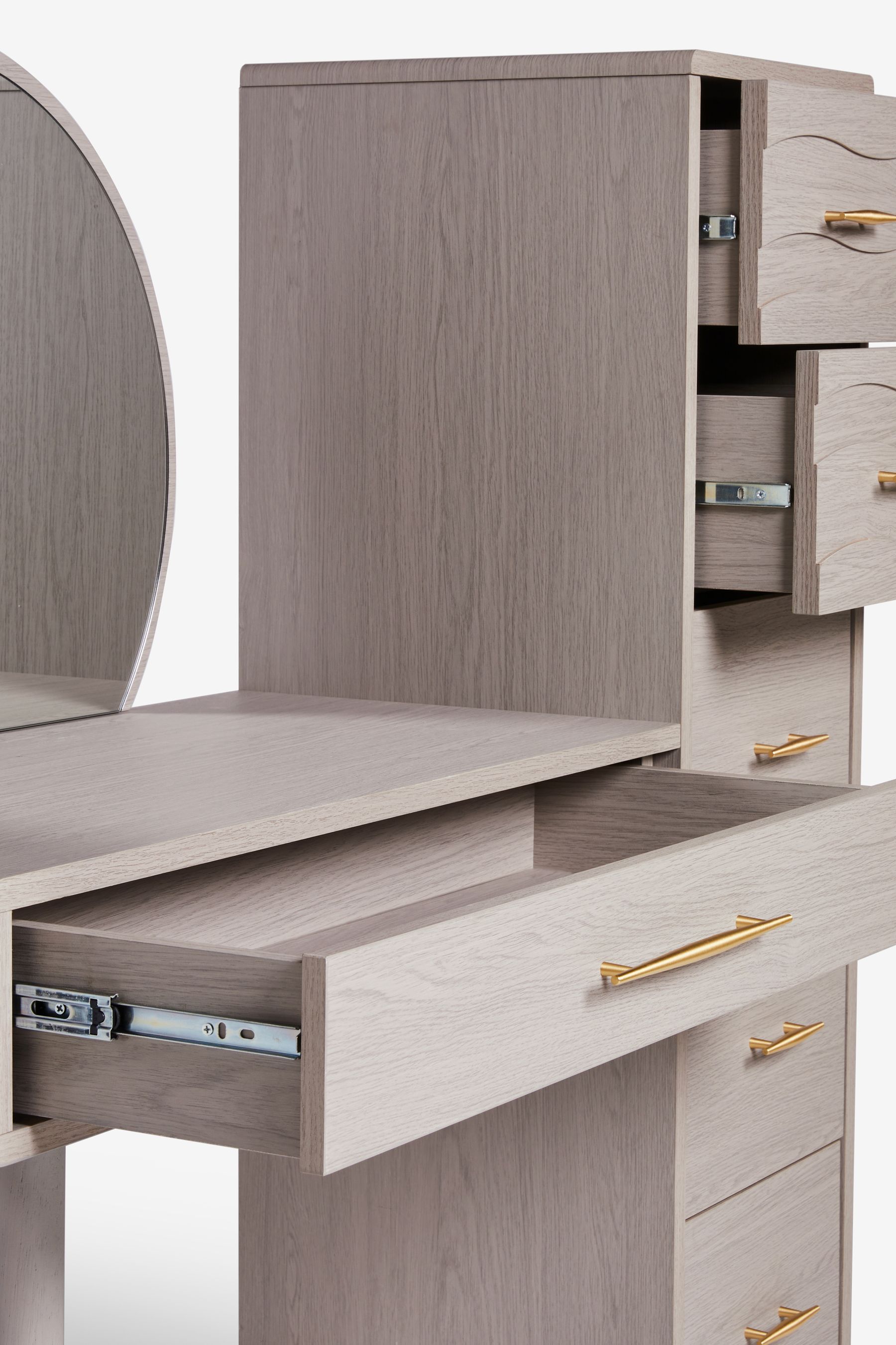 Buy Grey Adelaide Oak Effect Side Pedestal Console Dressing Table from ...