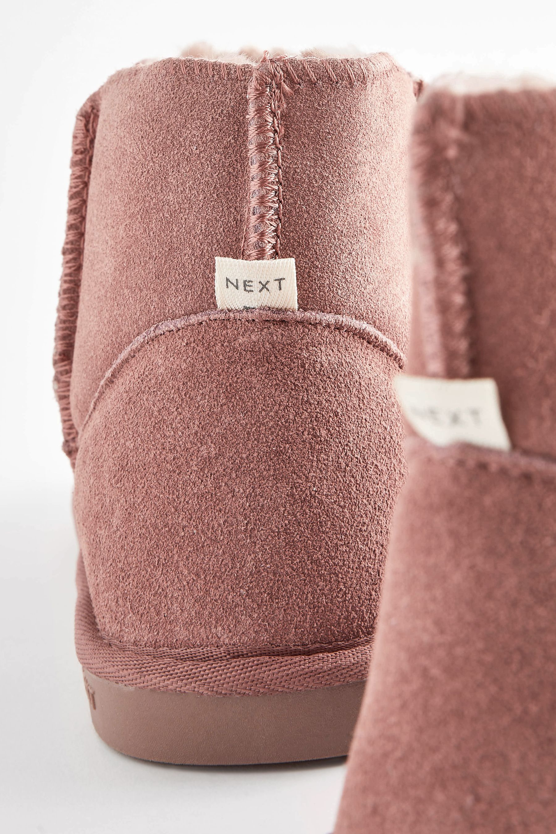 Buy Mink Pink Faux Fur Lined Suede Slipper Boots from the Next UK ...