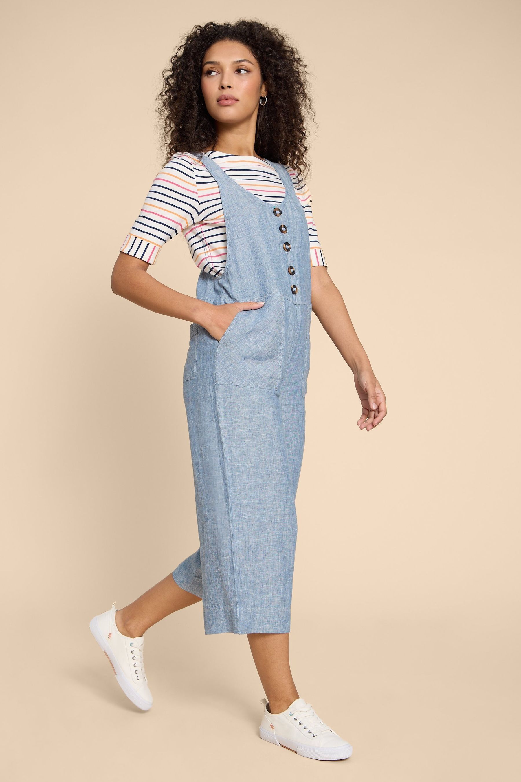 Buy White Stuff Blue Viola Linen Dungaree from the Next UK online shop