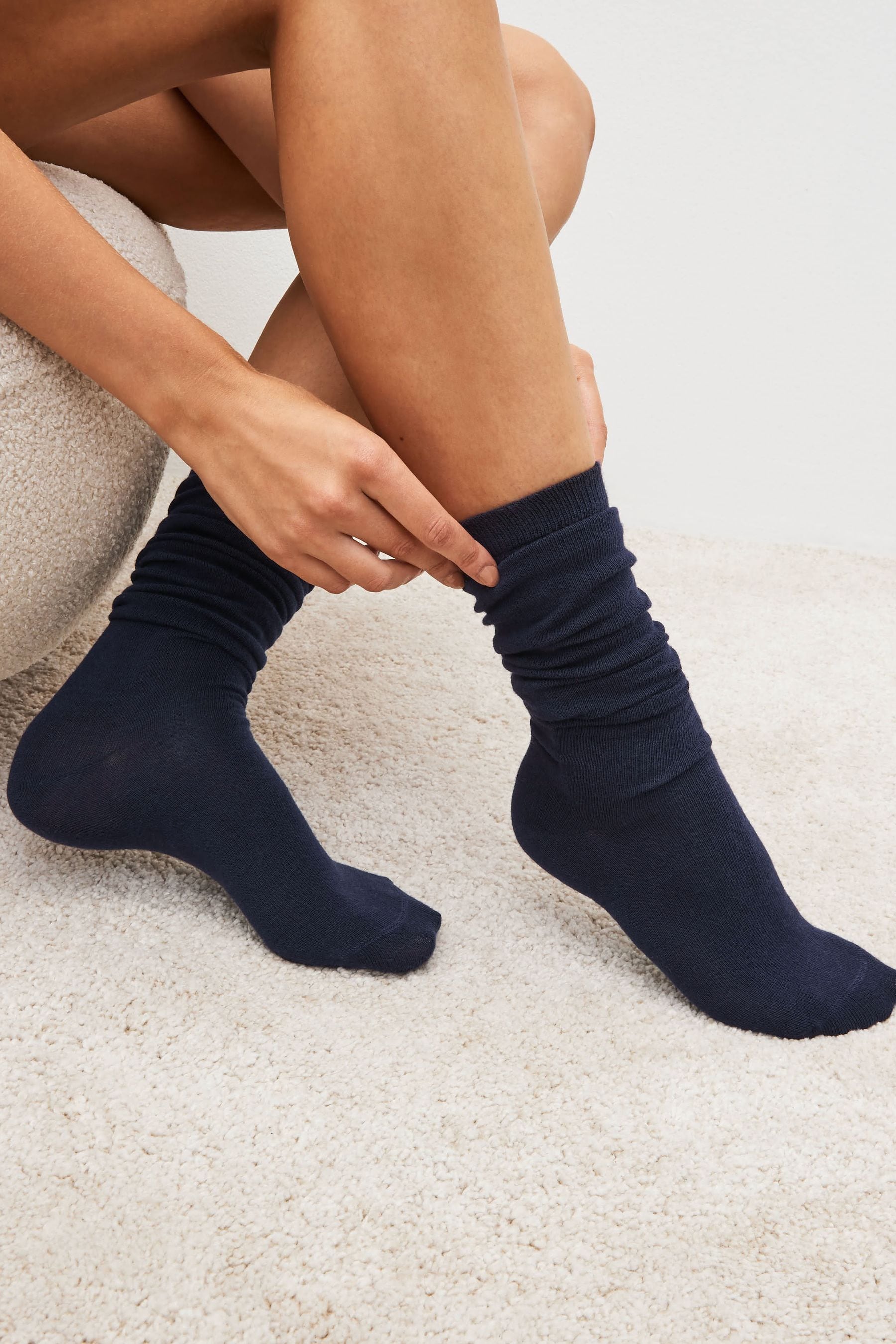 Buy Navy Blue Modal Blend Knee High Socks 2 Pack from the Next UK ...