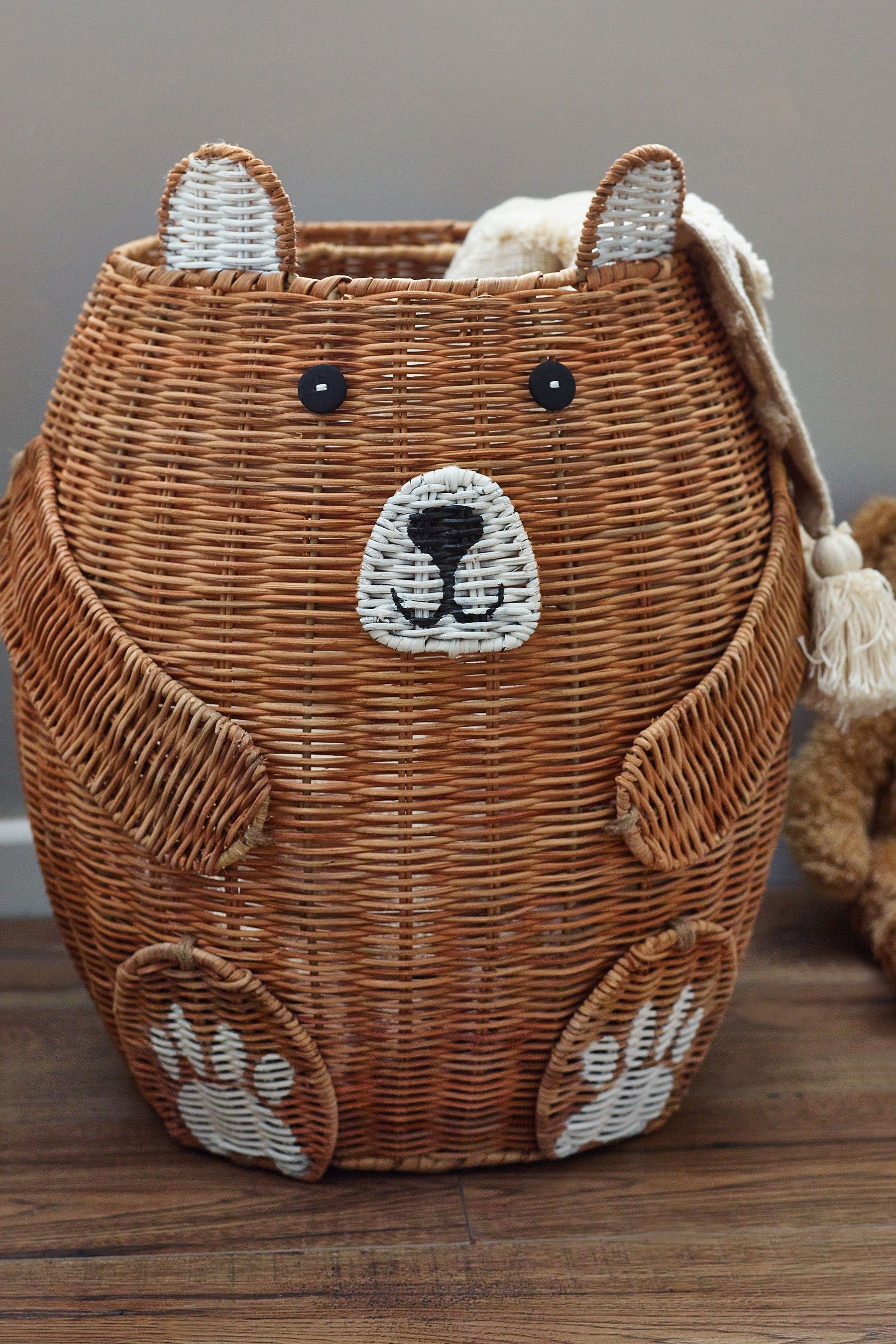 Buy Brown Bertie Bear Kids Storage Basket Bedside Table from the Next ...
