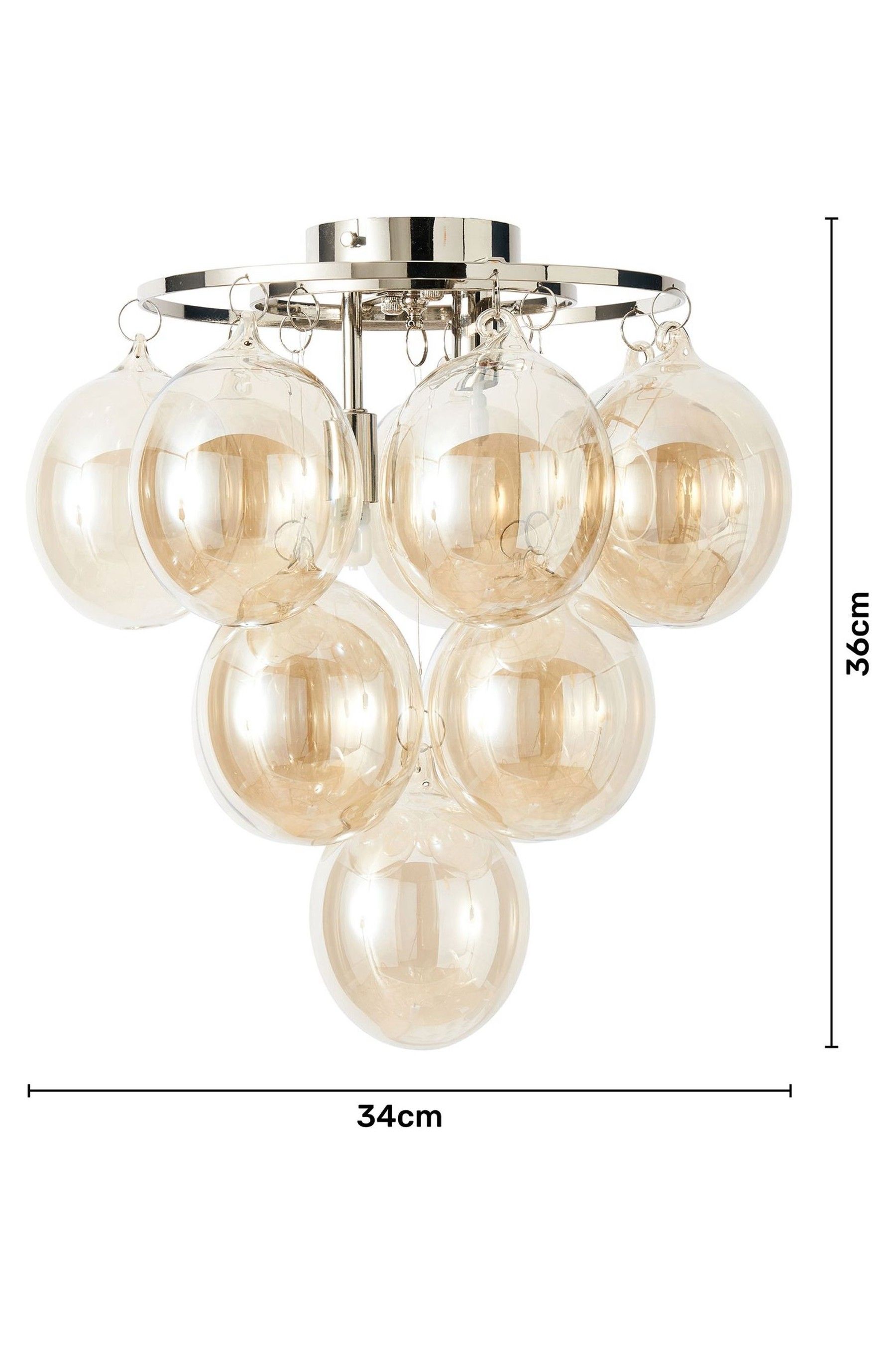Buy Visconte by BHS Champagne Gold Maiori 2 Light Flush Ceiling Light ...