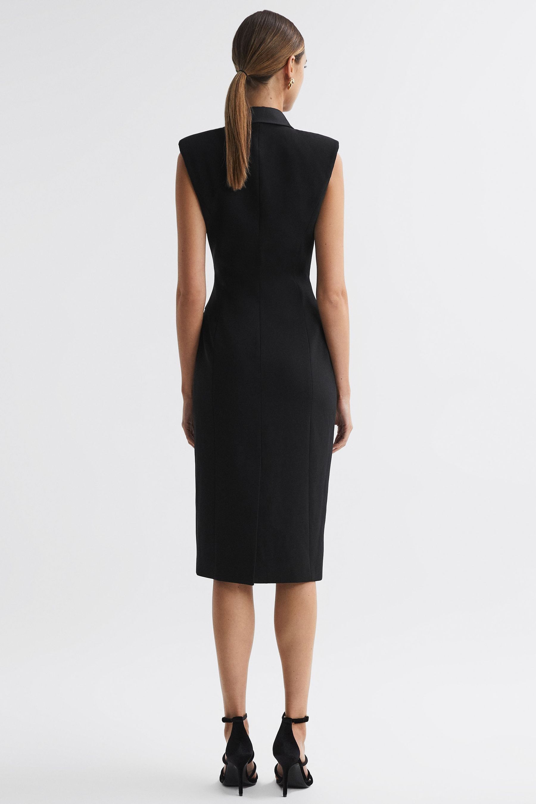 Buy Reiss Black Amari Fitted Double Breasted Midi Dress from Next Ireland