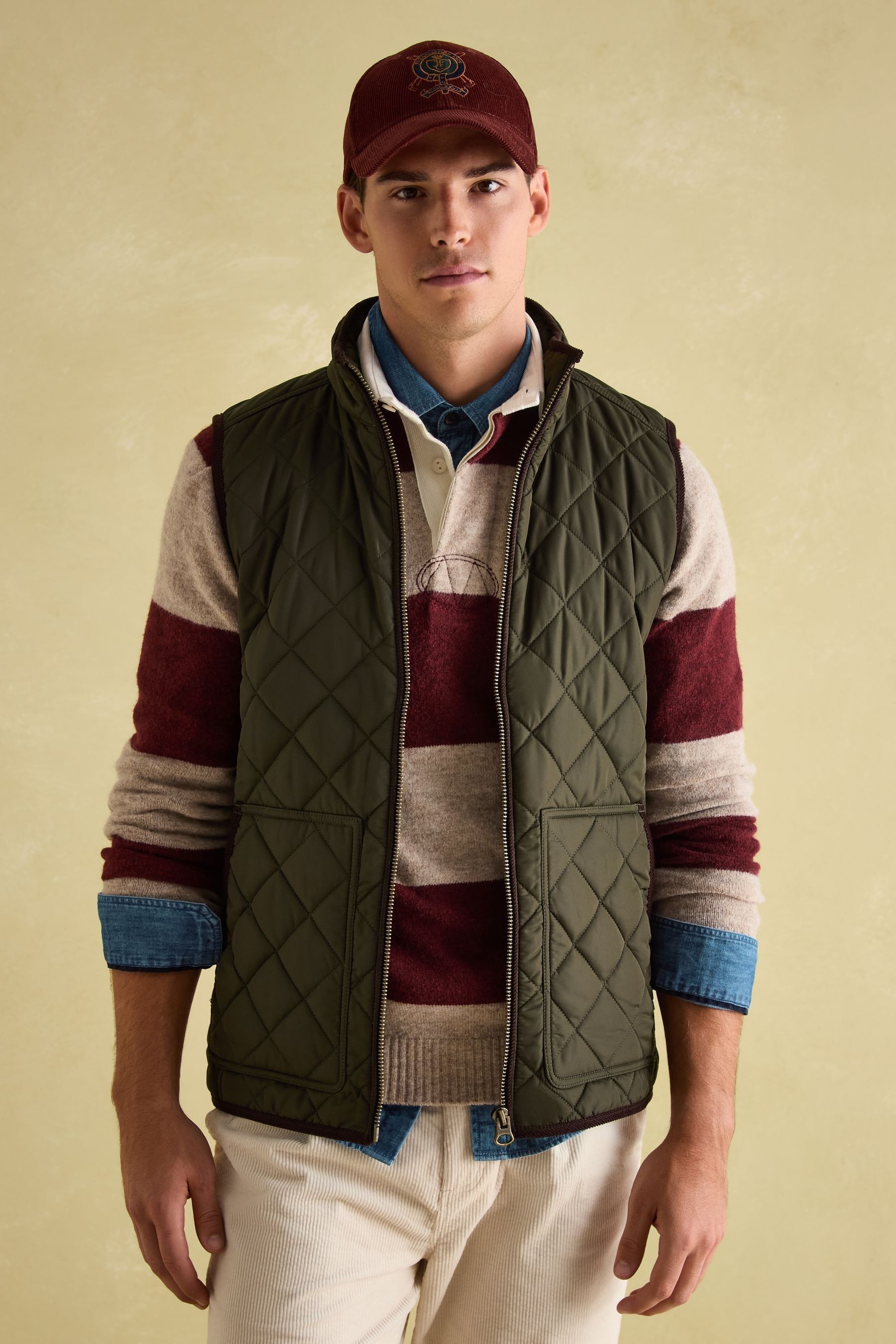 Buy Joules Maynard Green Diamond Quilted Gilet from Next Ireland