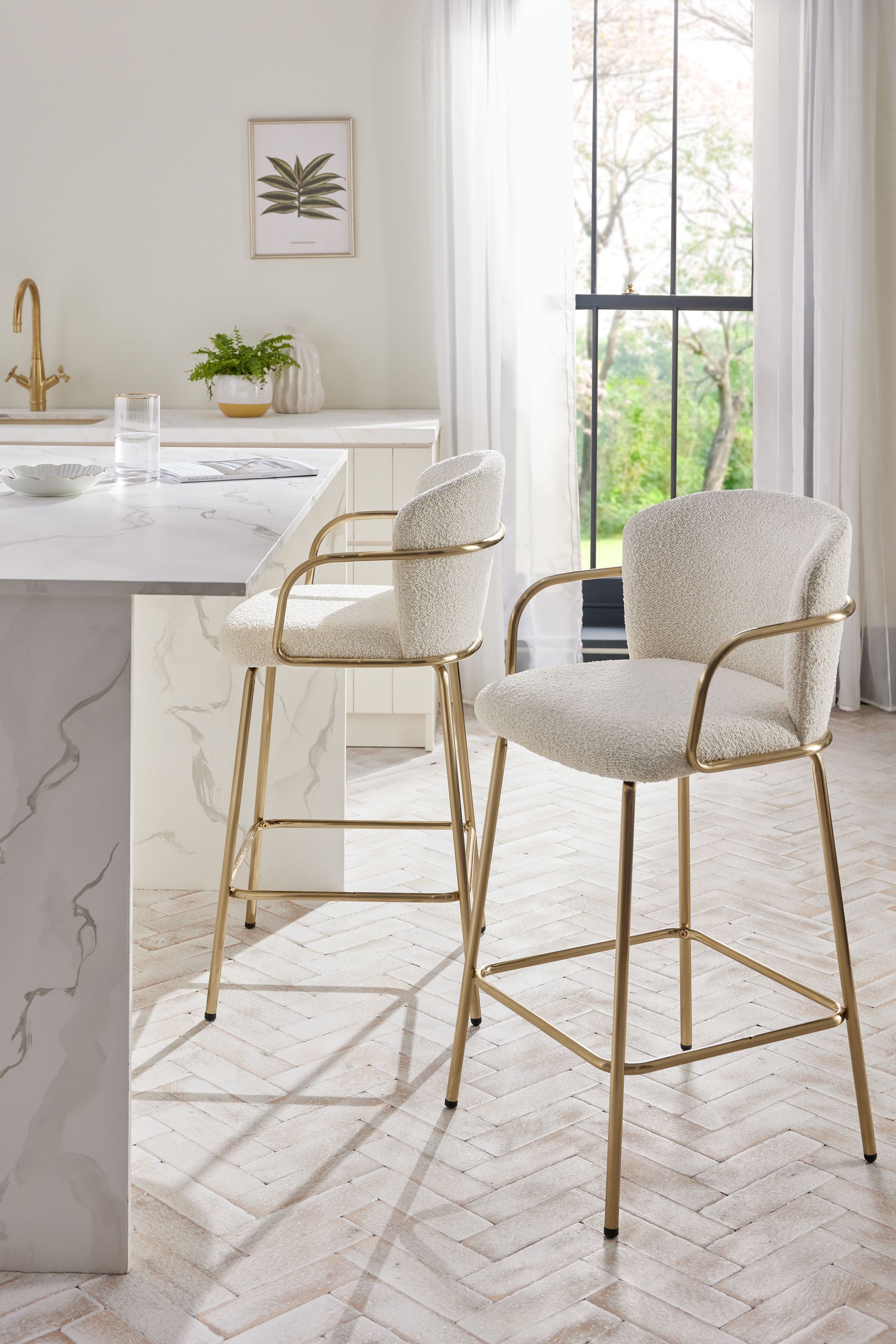 Buy Casual Boucle Oyster Hugh Bar Stool from the Next UK online shop