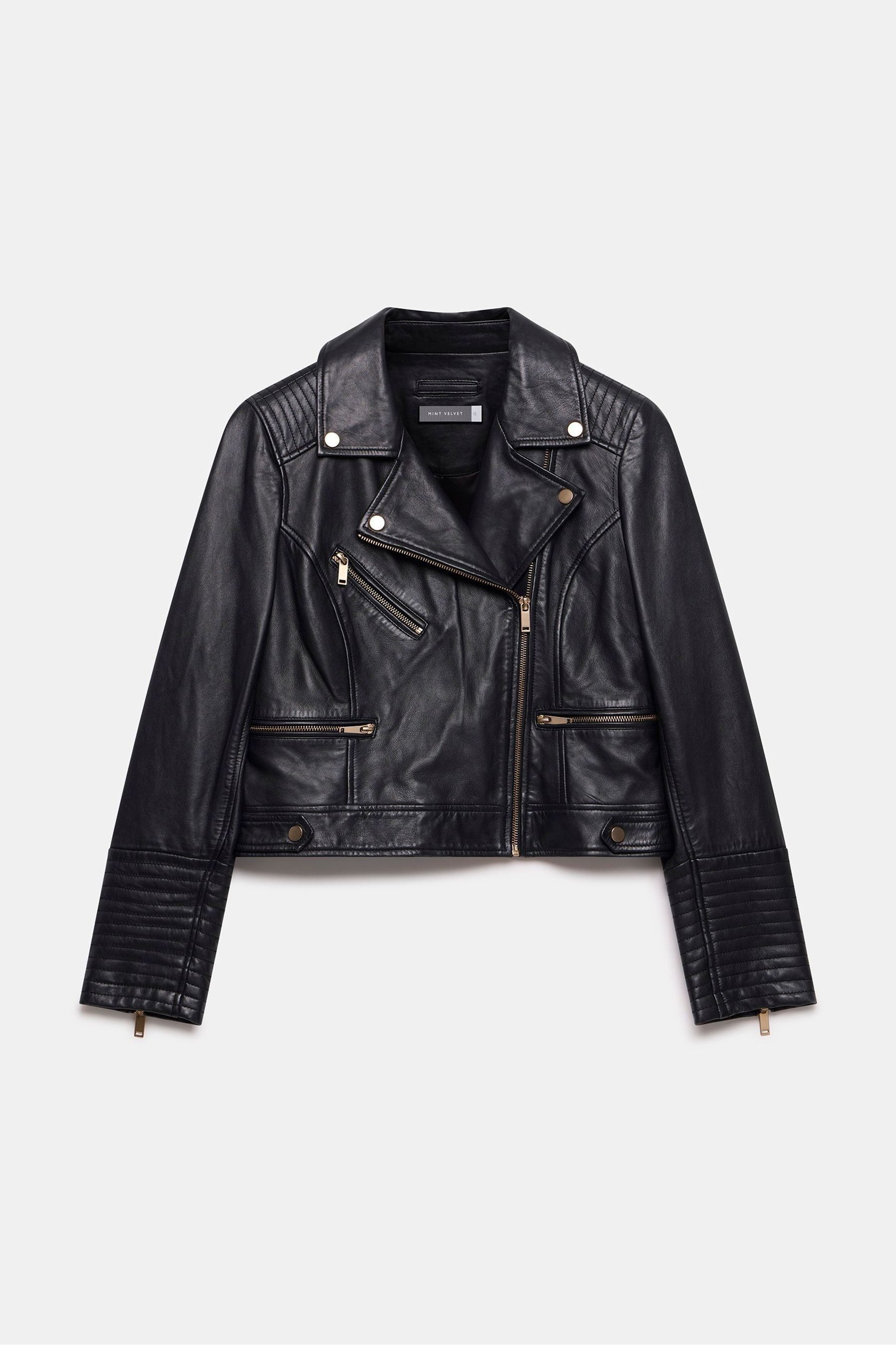 Buy Mint Velvet Black Casual Leather Jacket from the Next UK online shop