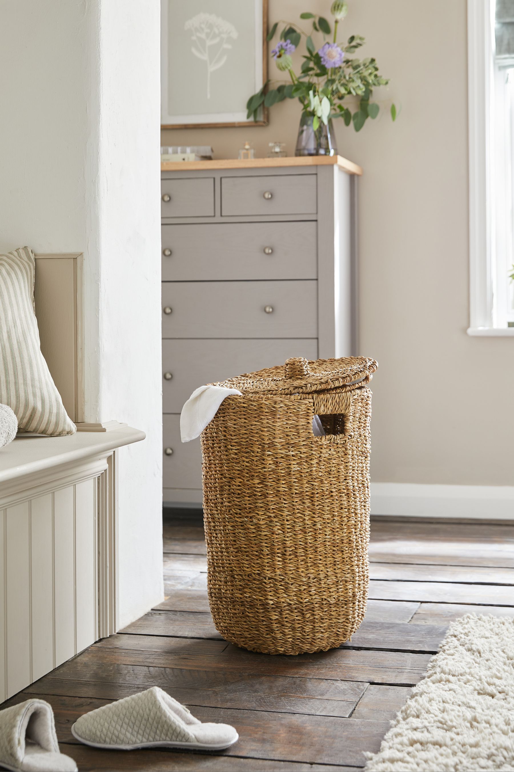 Buy Dark Natural Seagrass Laundry Basket from the Next UK online shop