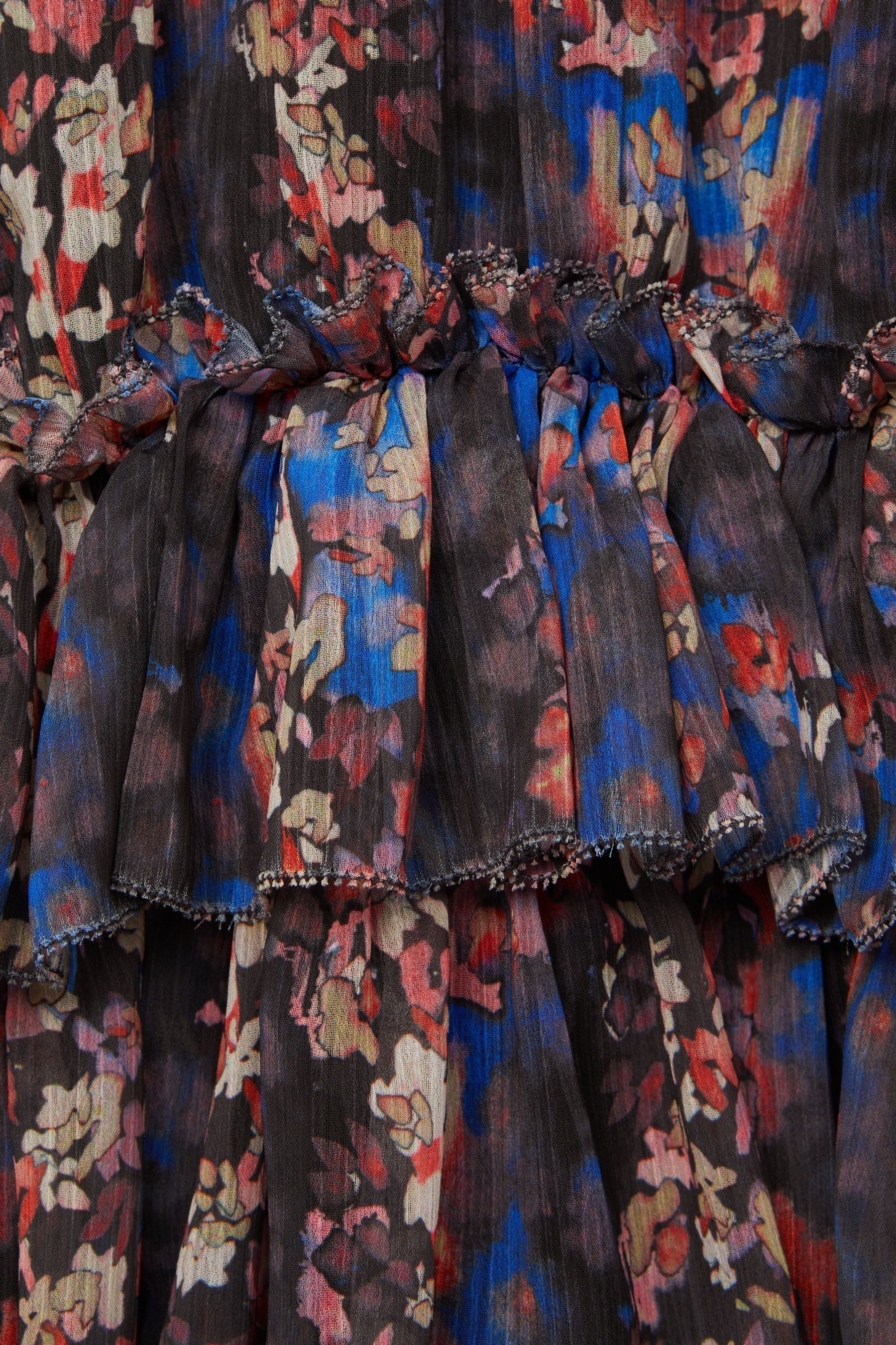 Buy Reiss Navy Print Henrietta Senior Printed Tiered Dress from the ...