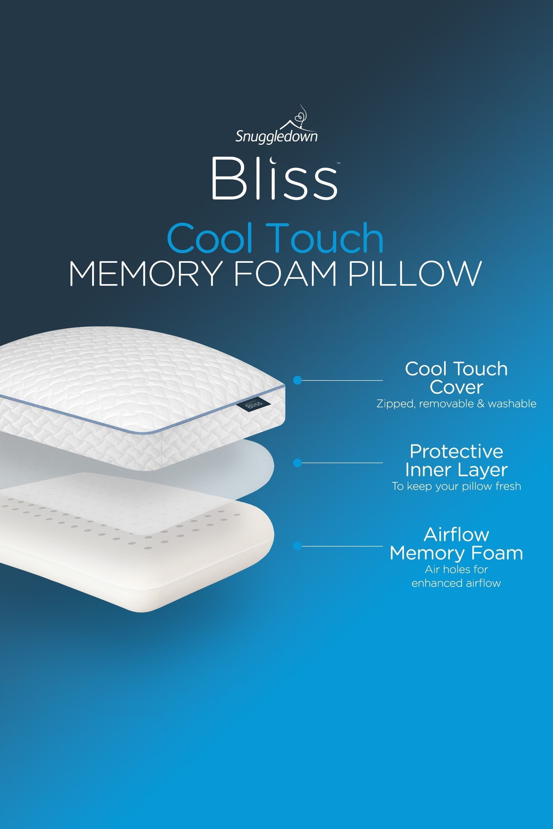 Buy Snuggledown Bliss Extra Deep Memory Foam Pillow from the Next UK ...