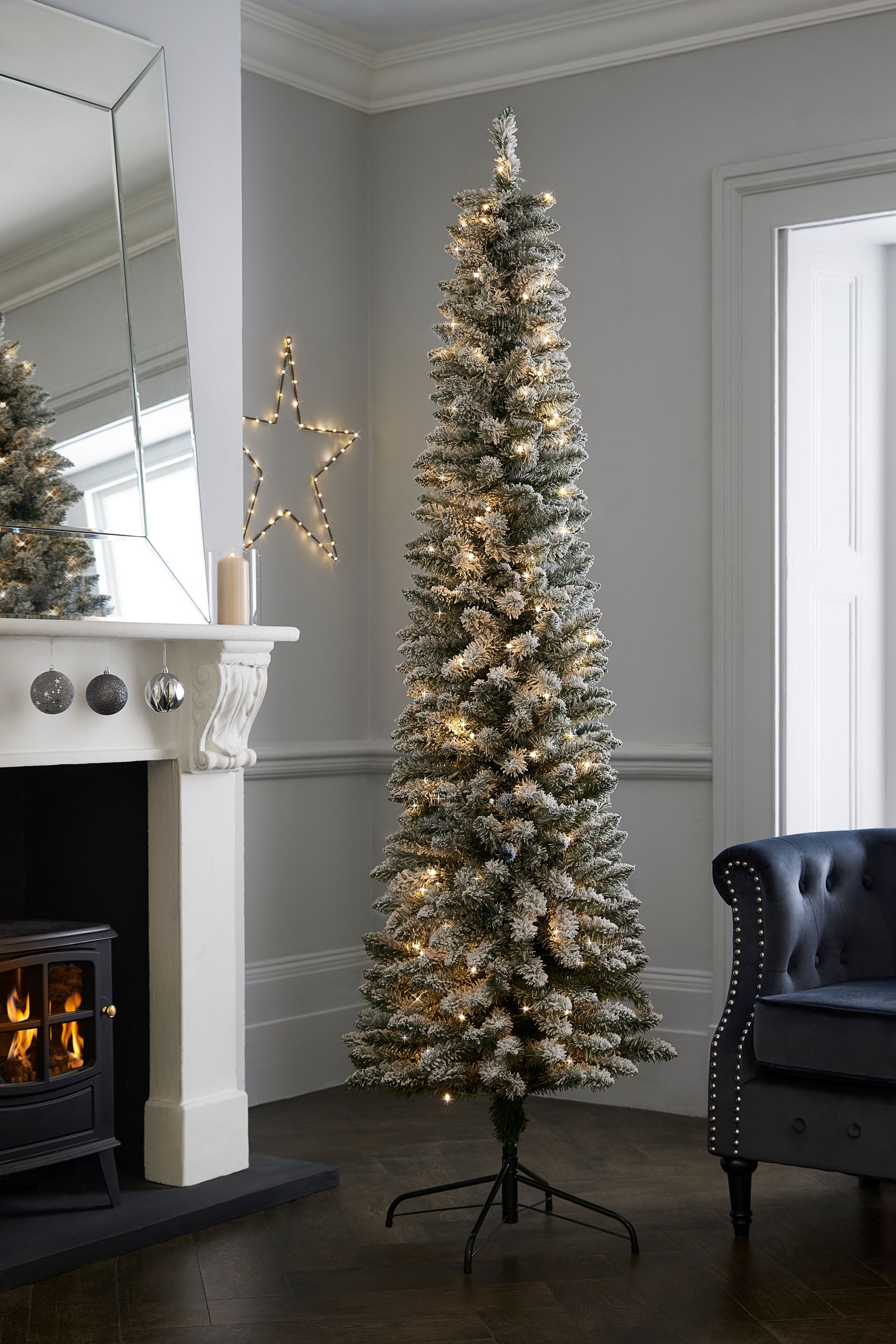 Buy White Snowy Lit 7ft Slim Christmas Tree from the Next UK online shop