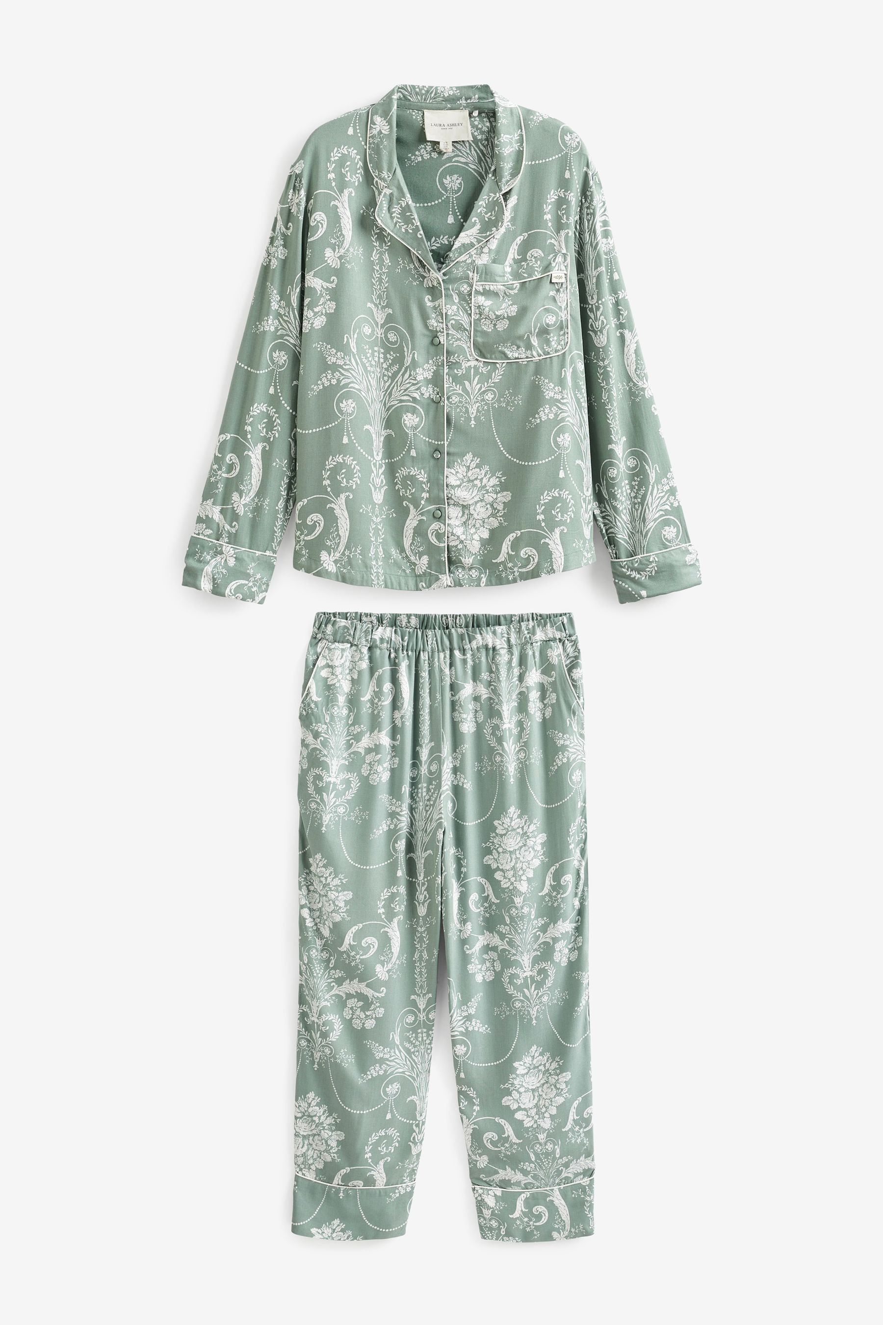 Buy Laura Ashley Green Button Through Pyjama Set from the Next UK ...
