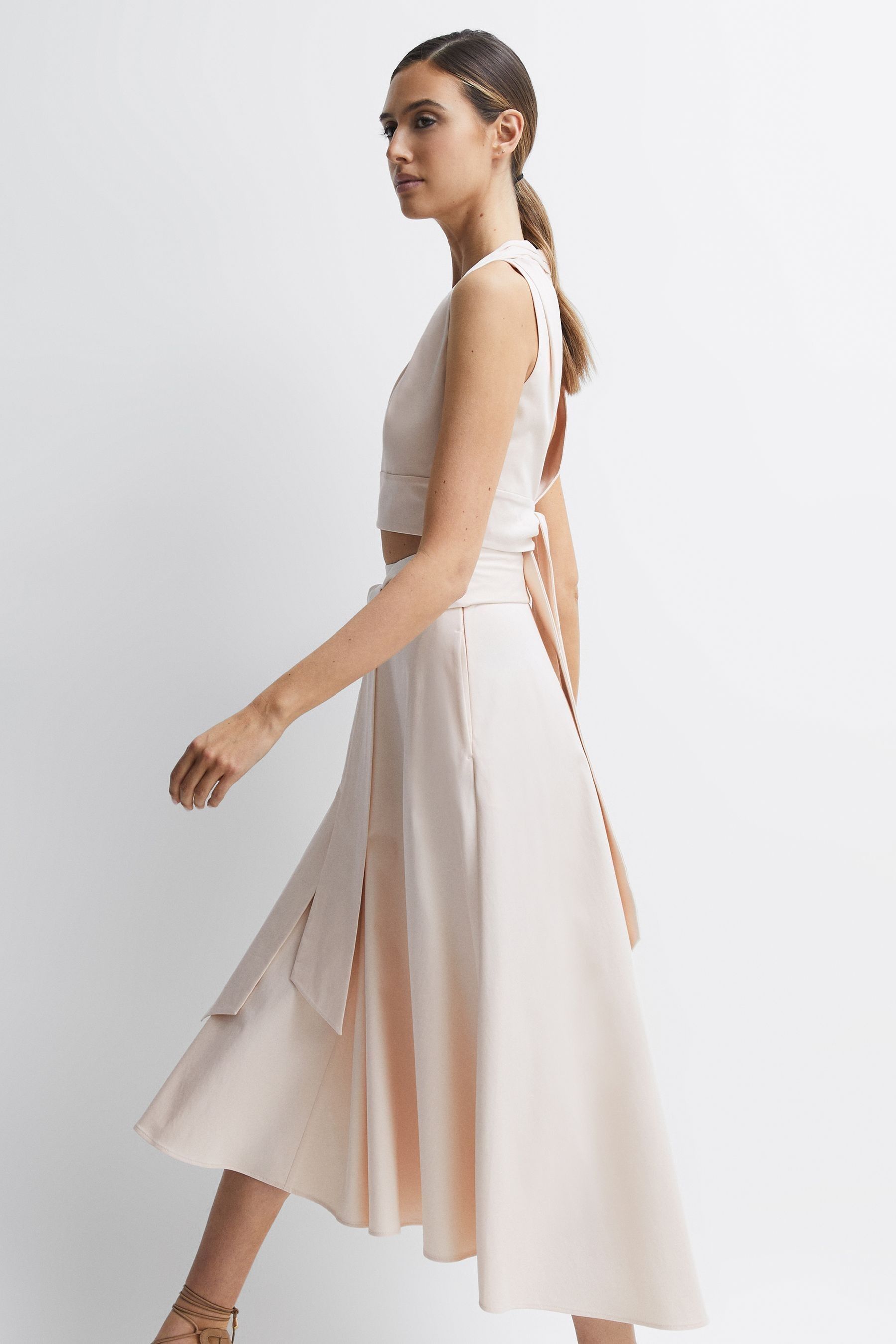 Buy Reiss Nude Rebecca Fitted High Rise Midi Skirt from the Next UK ...