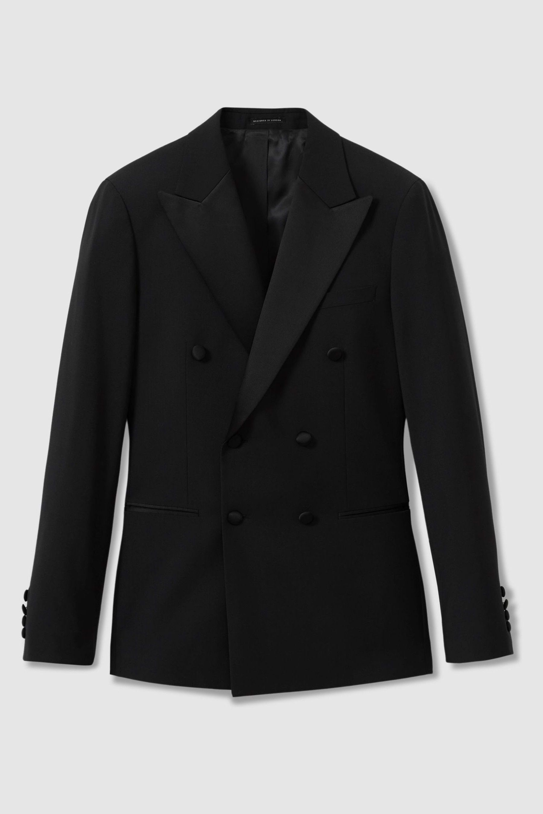 Buy Reiss Black Poker Modern Fit Double Breasted Tuxedo Jacket from the ...