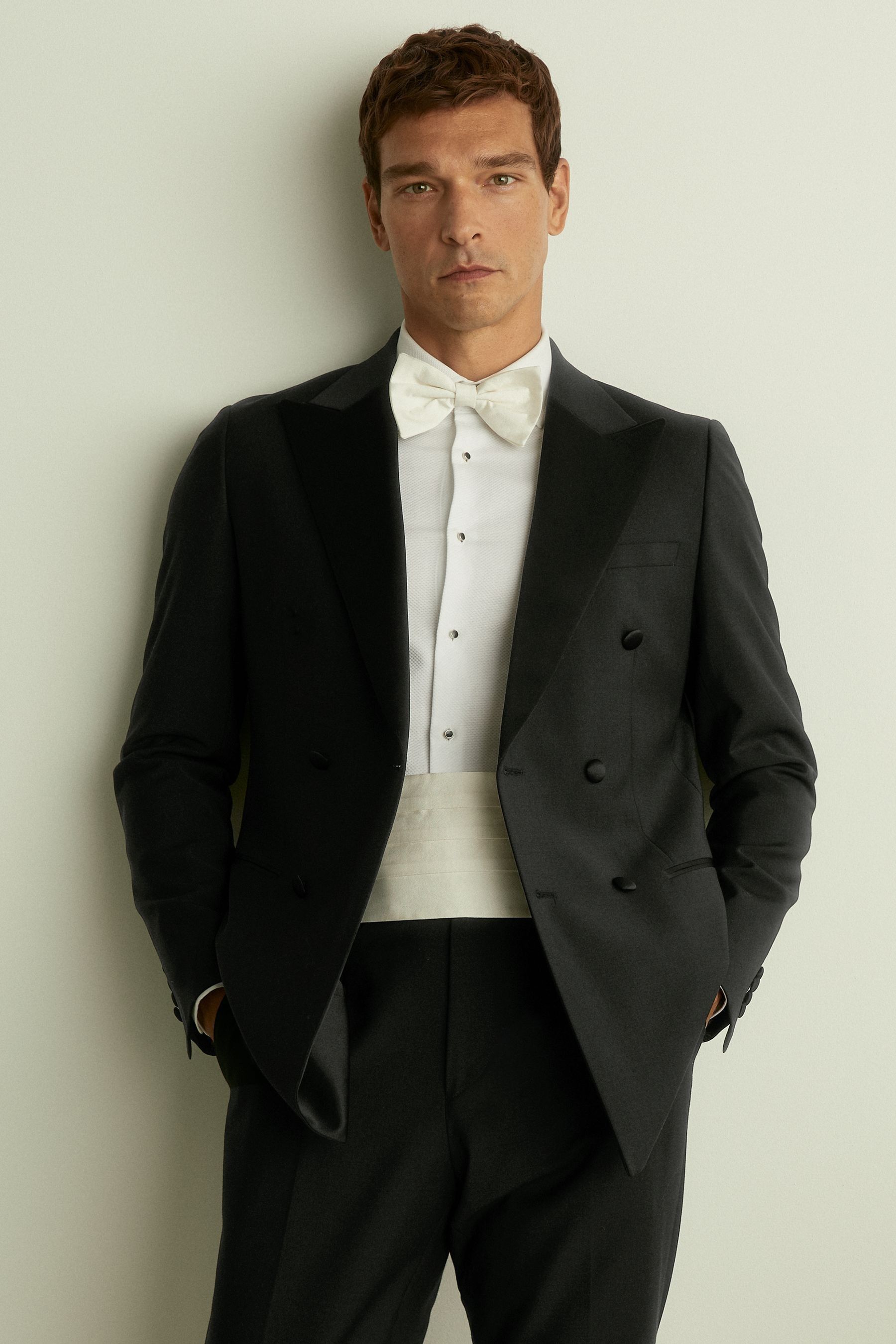 Buy Reiss Black Poker Modern Fit Double Breasted Tuxedo Jacket from the ...