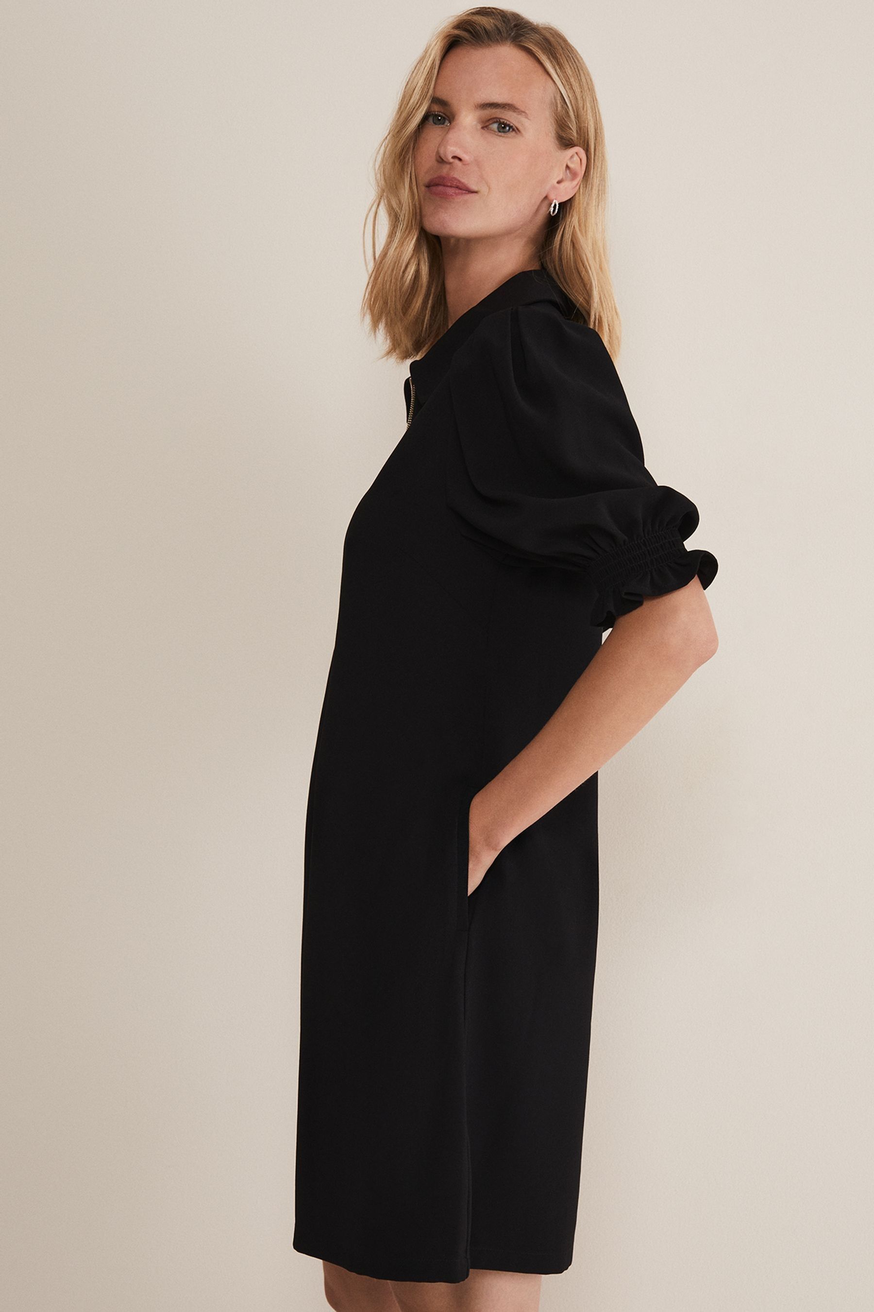 Buy Phase Eight Black Zip Candice Mini Dress from the Next UK online shop