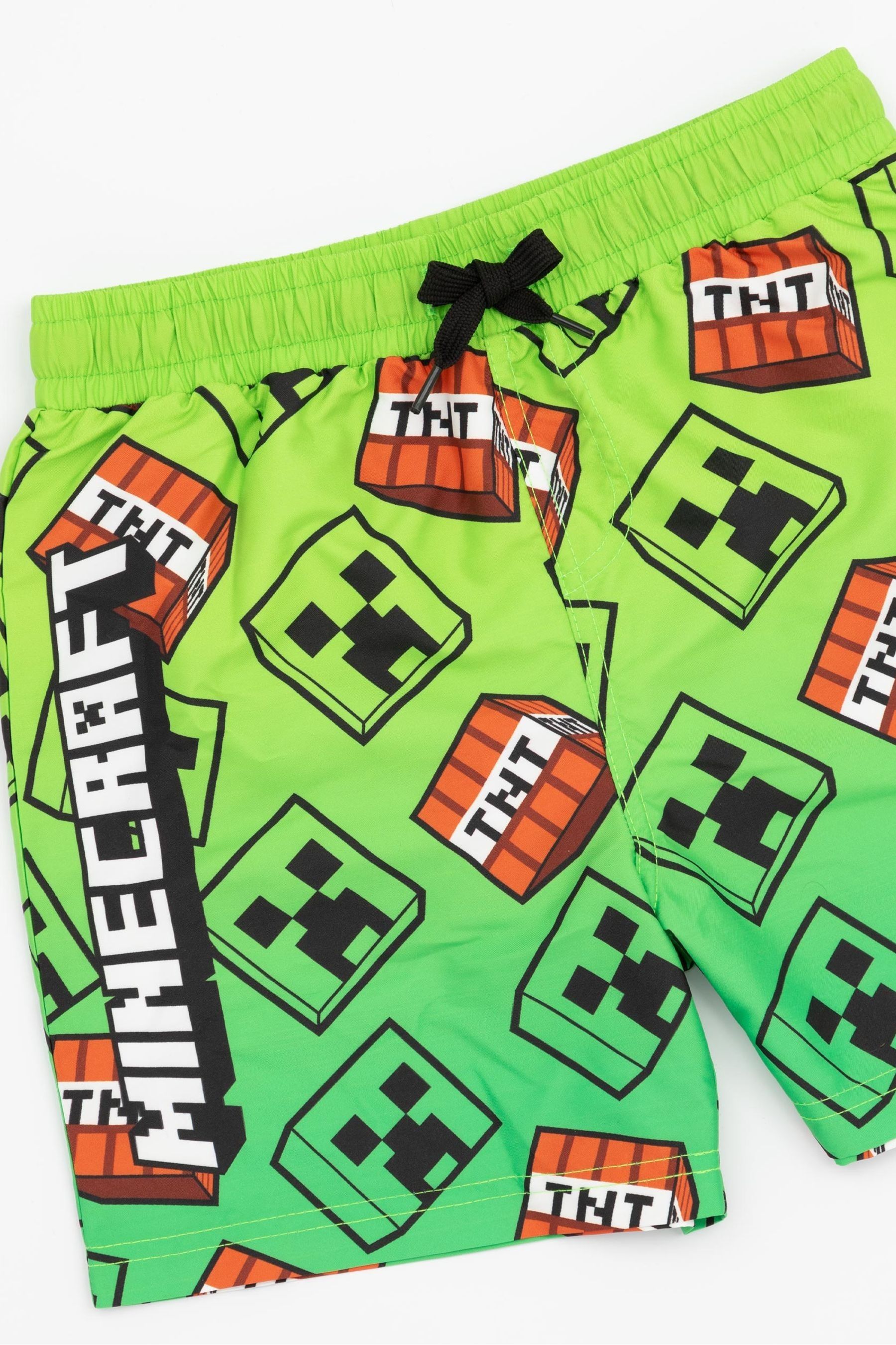 Buy Vanilla Underground Green Boys Minecraft Licencing Swim Shorts from ...