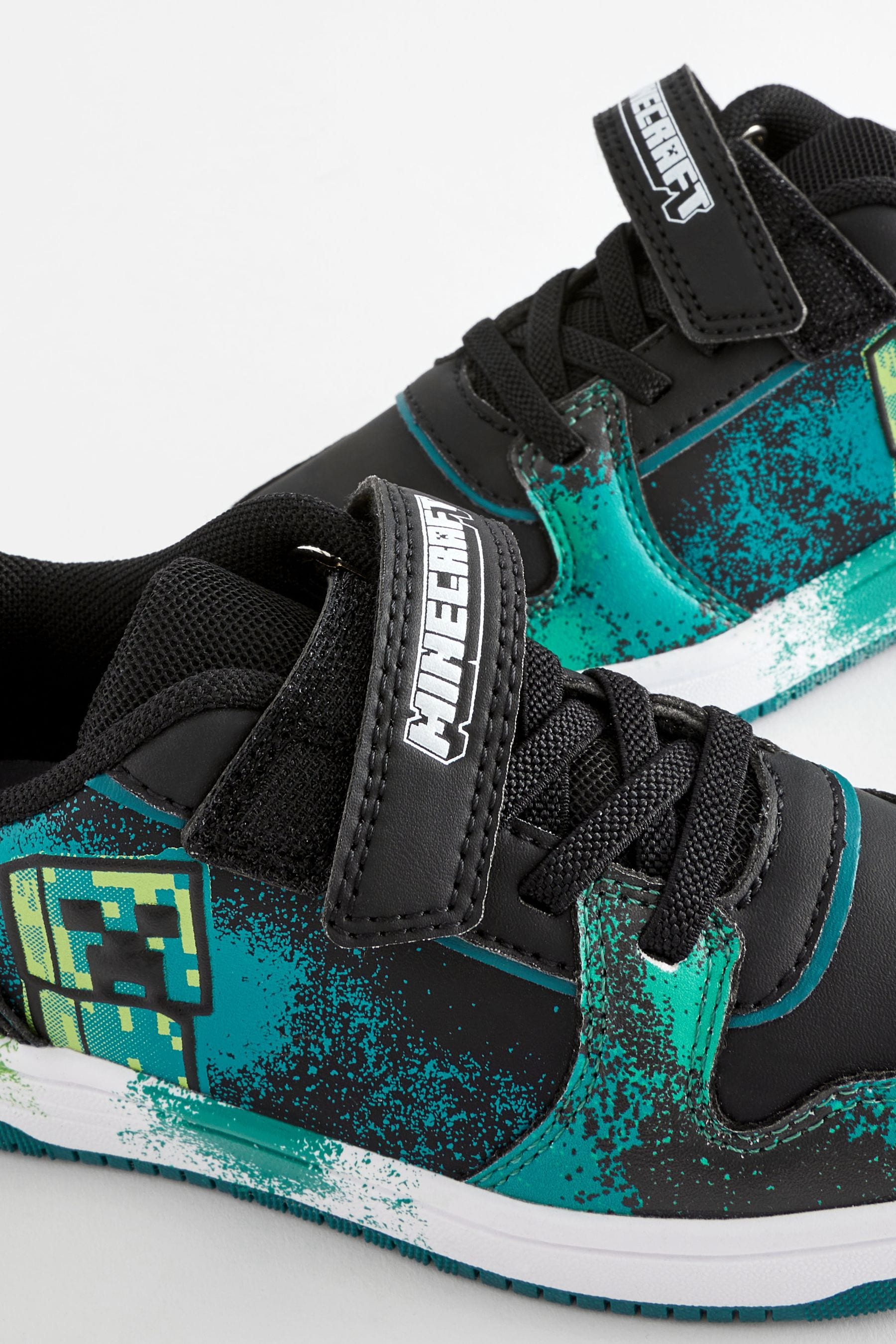 Buy Black/Green Minecraft One Strap Elastic Lace Trainers from the Next ...