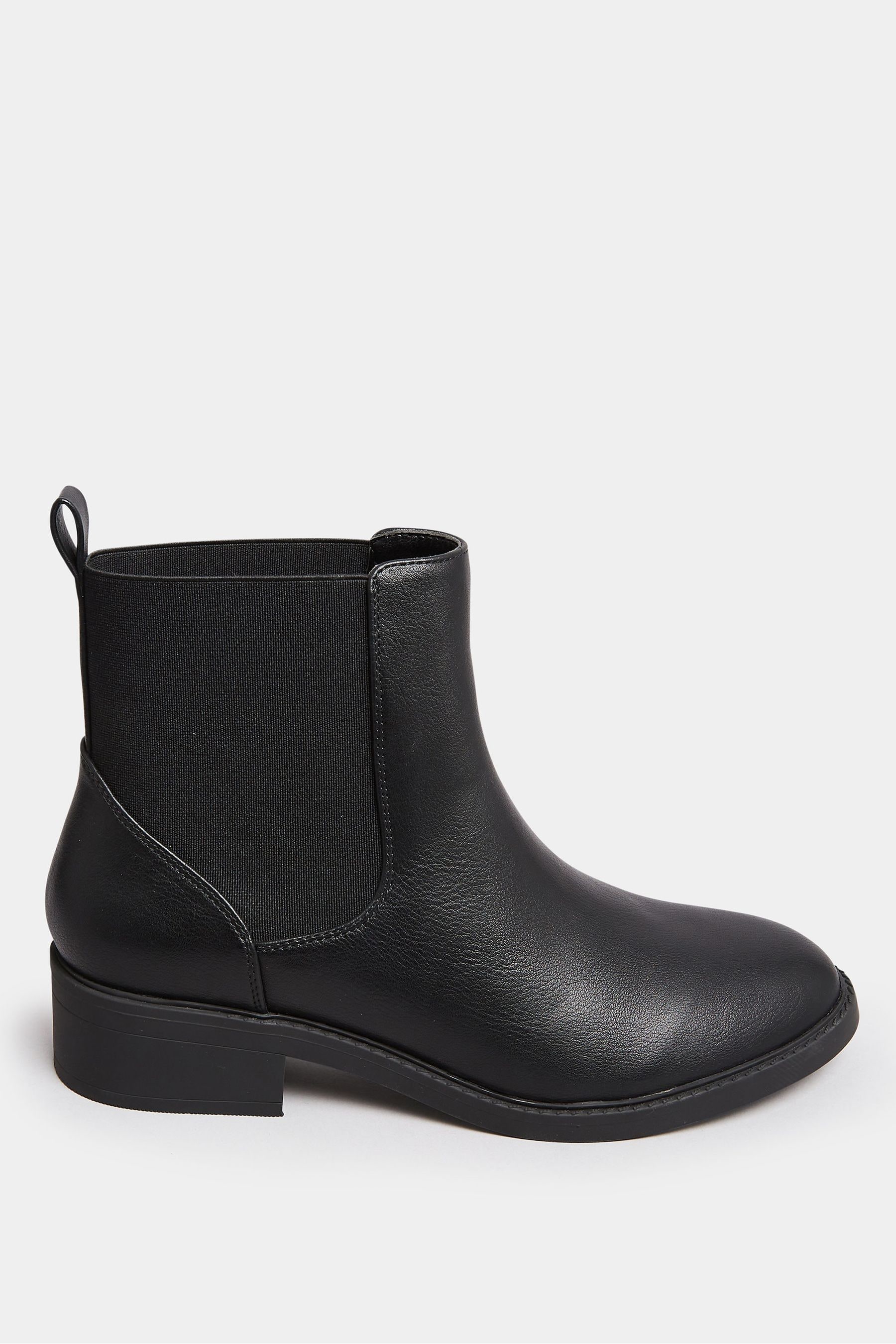 Buy Yours Curve Black Wide Fit Extra-Wide Fit PU Elastic Chelsea Boots ...