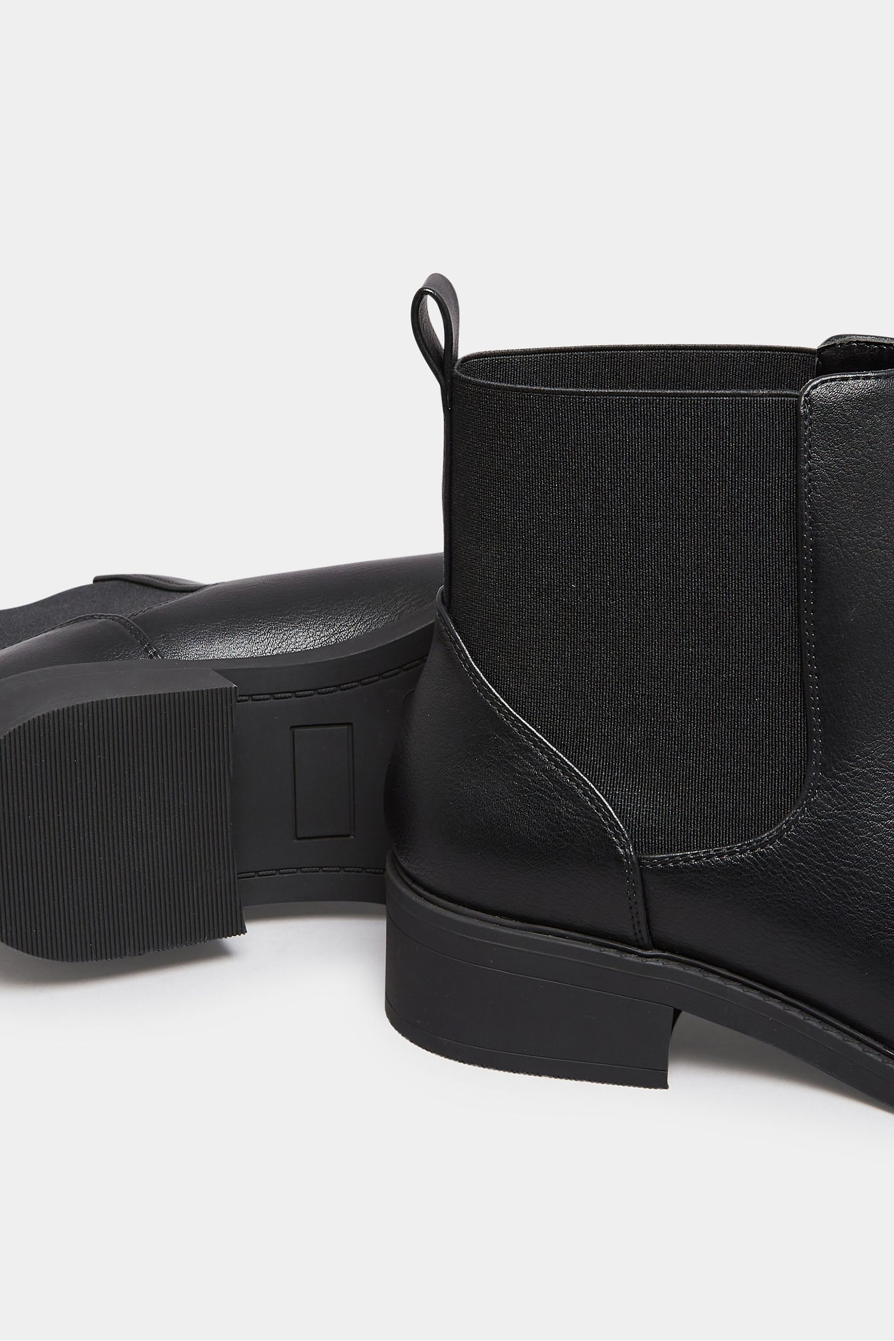 Buy Yours Curve Black Wide Fit Extra-Wide Fit PU Elastic Chelsea Boots ...