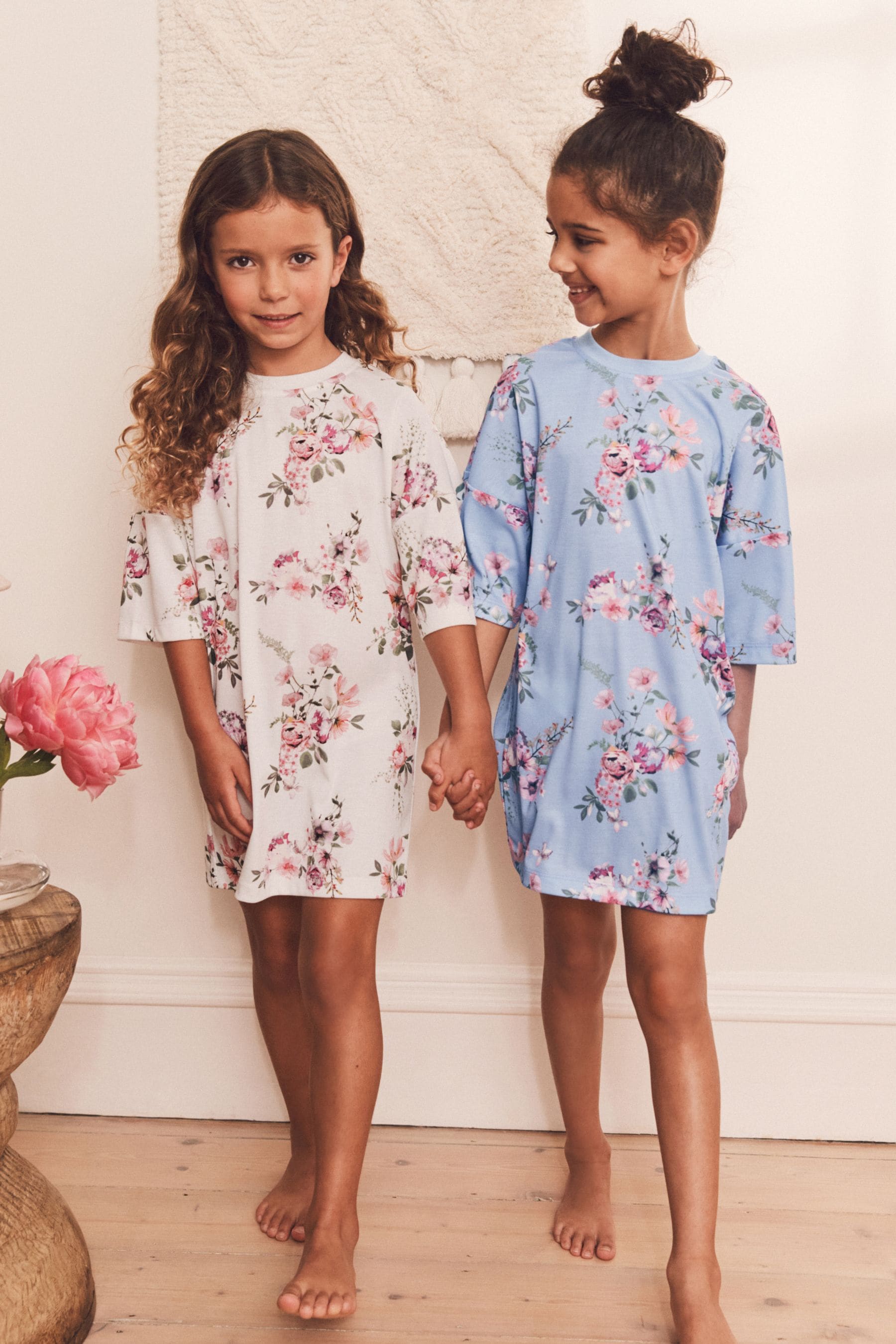 Buy Blue/White Floral Nighties 2 Pack (2-14yrs) from Next United Arab ...
