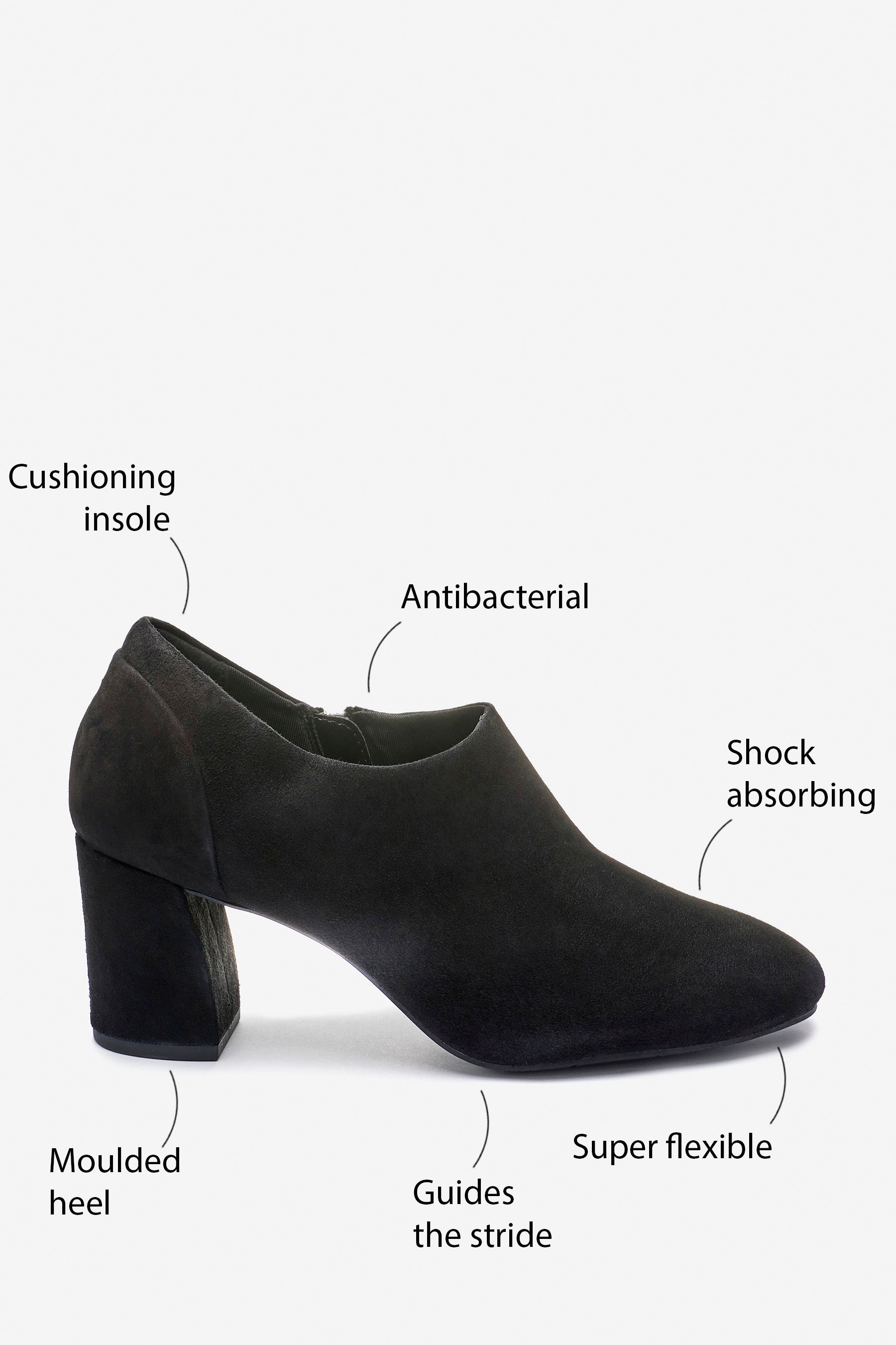 Buy Black Suede Forever Comfort® with MotionFlex Closed Heels from the ...