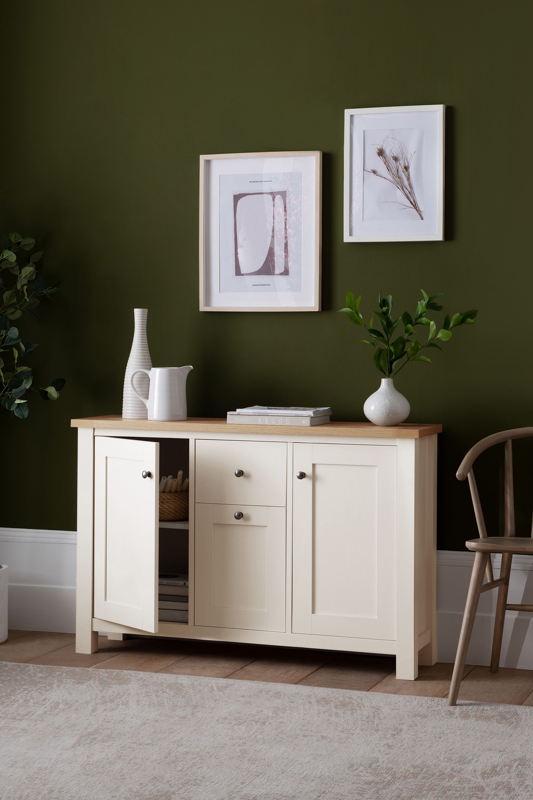 Buy Cream Malvern Oak Effect Space Saving Large Sideboard from the Next ...