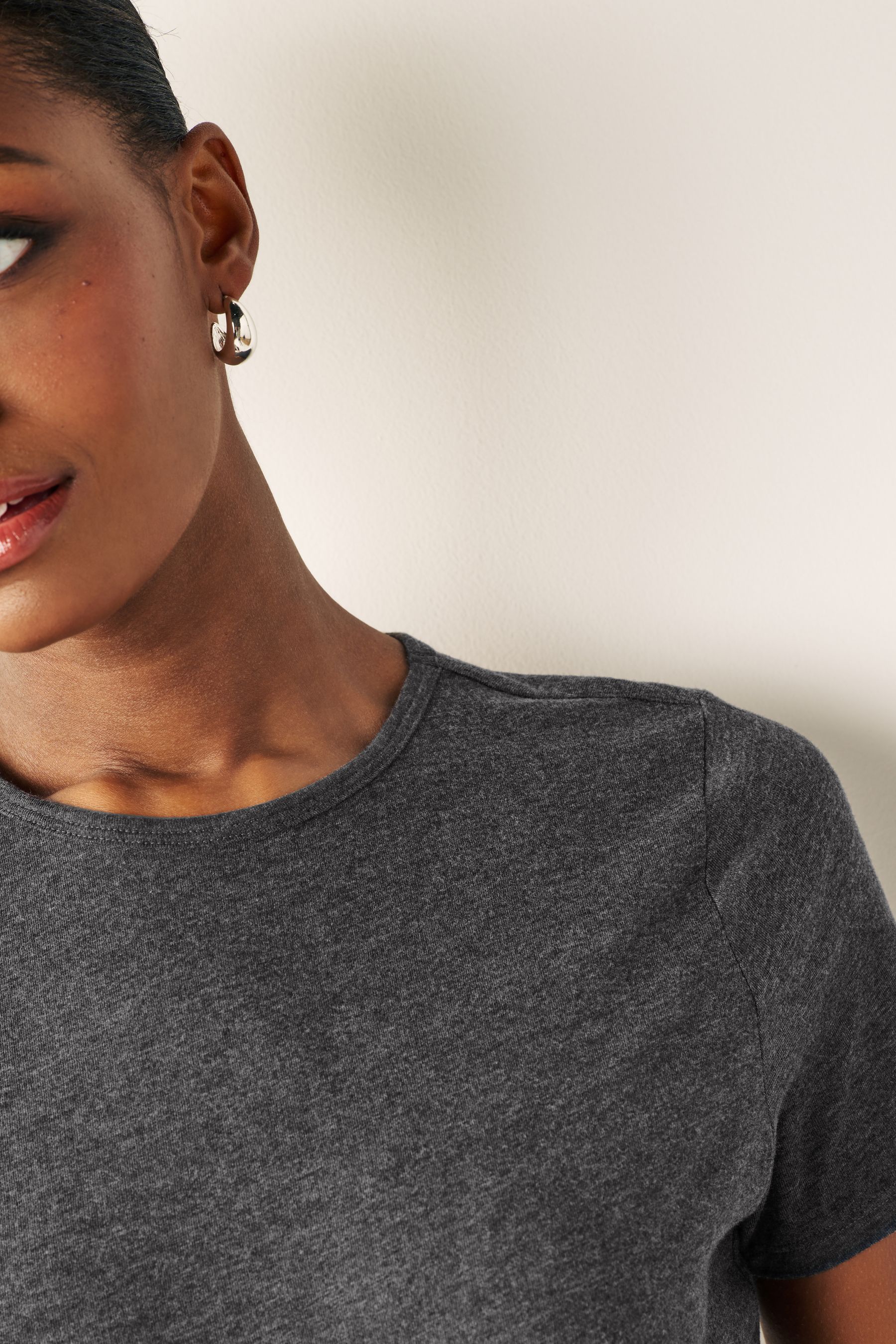 Buy Grey The Everyday Crew Neck Cotton Rich Short Sleeve T-Shirt from ...