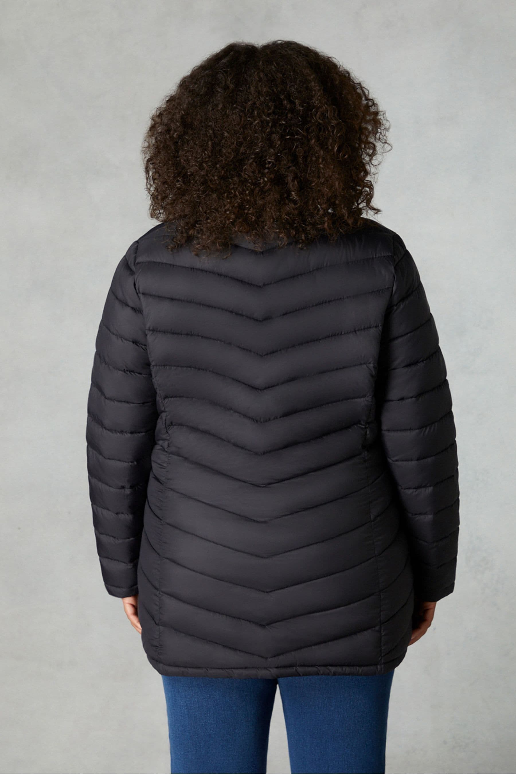Buy Live Unlimited Curve Chevron Packable Black Puffer Jacket from the ...