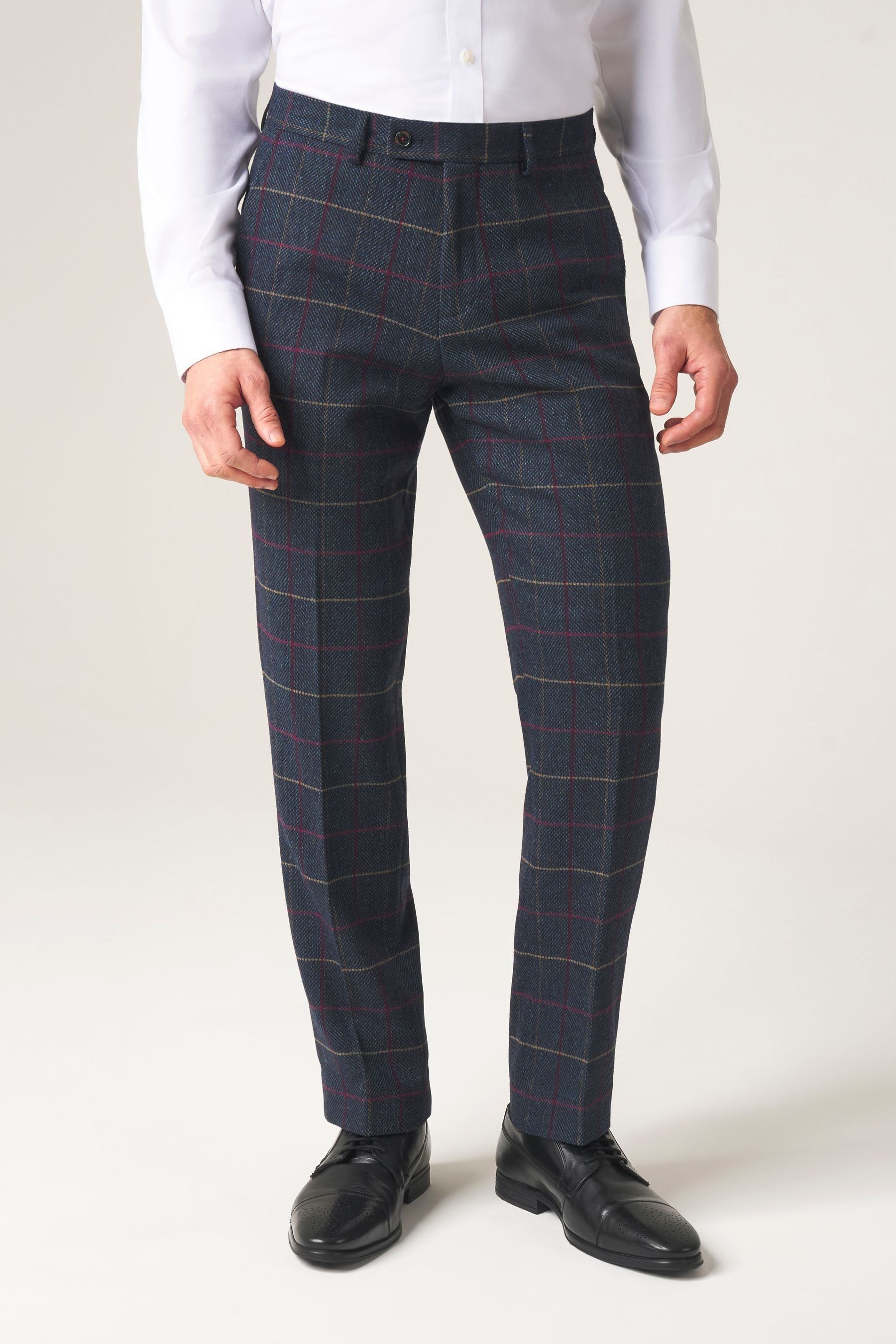 Buy Skopes Blue Doyle Tweed Tailored Wool Blend Trousers from the Next ...