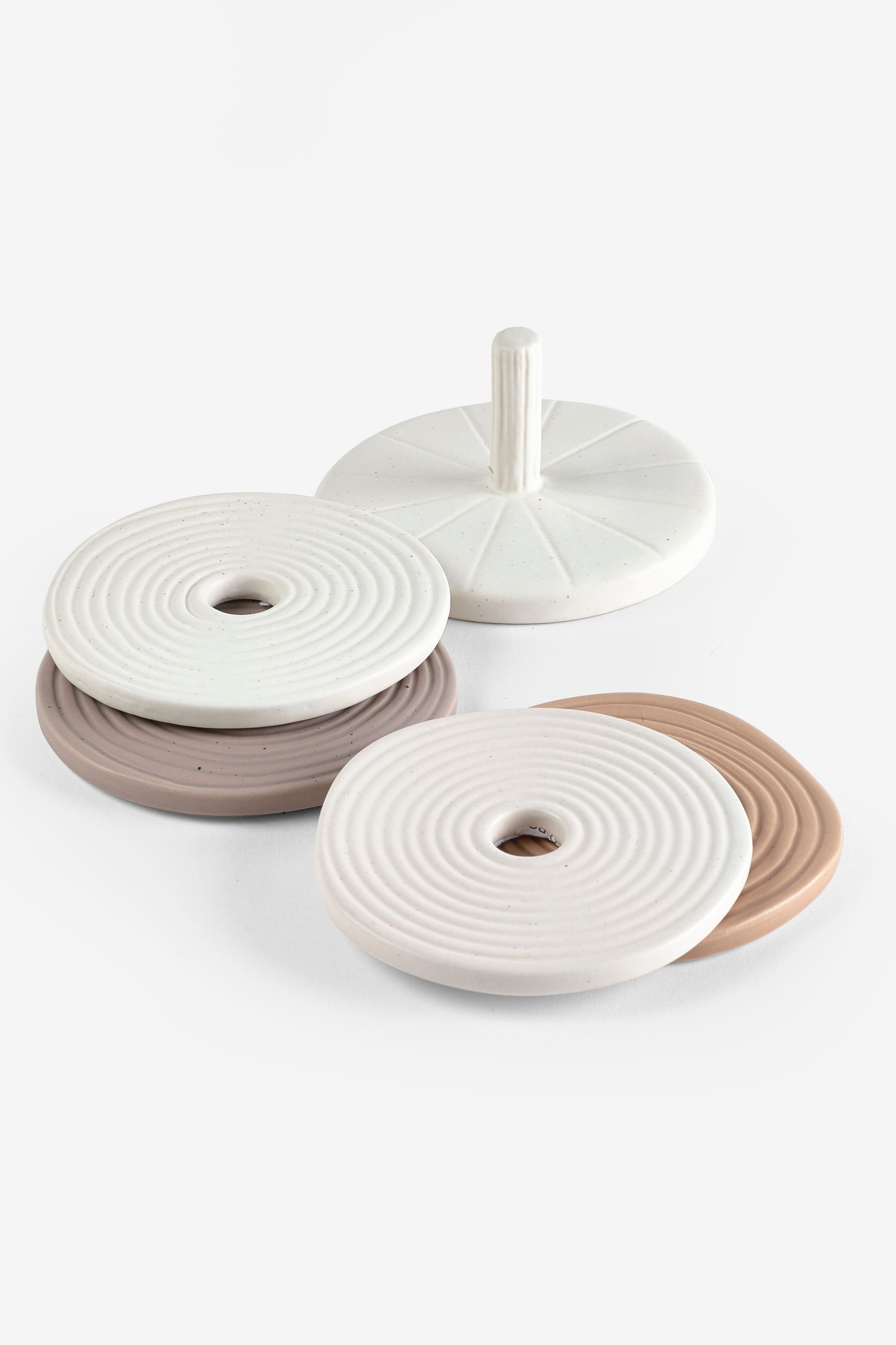 Buy Set of 4 Natural Sculptural Ceramic Coasters from the Next UK ...