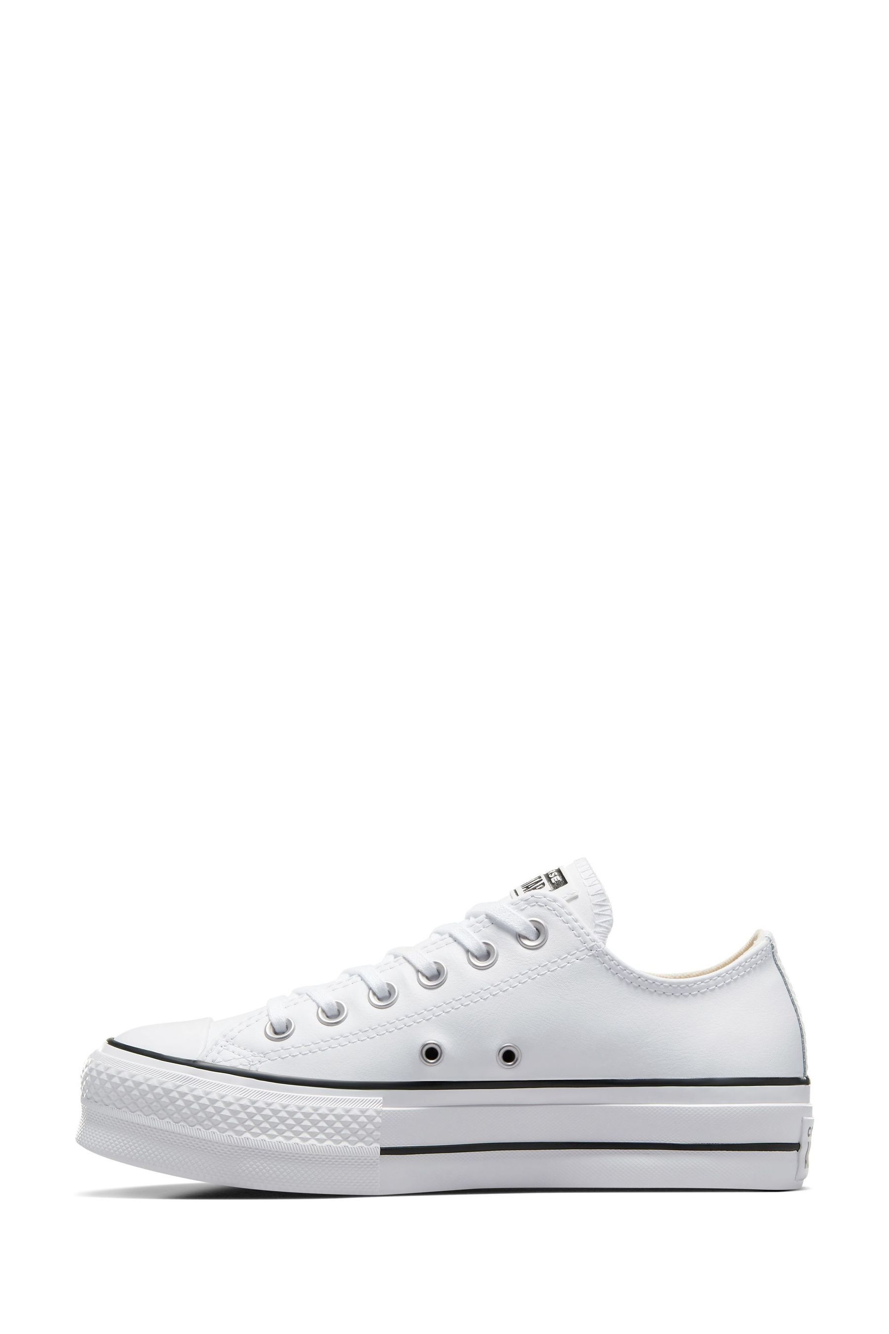 Buy Converse White Platform Lift Chuck Ox Leather Trainers from the ...