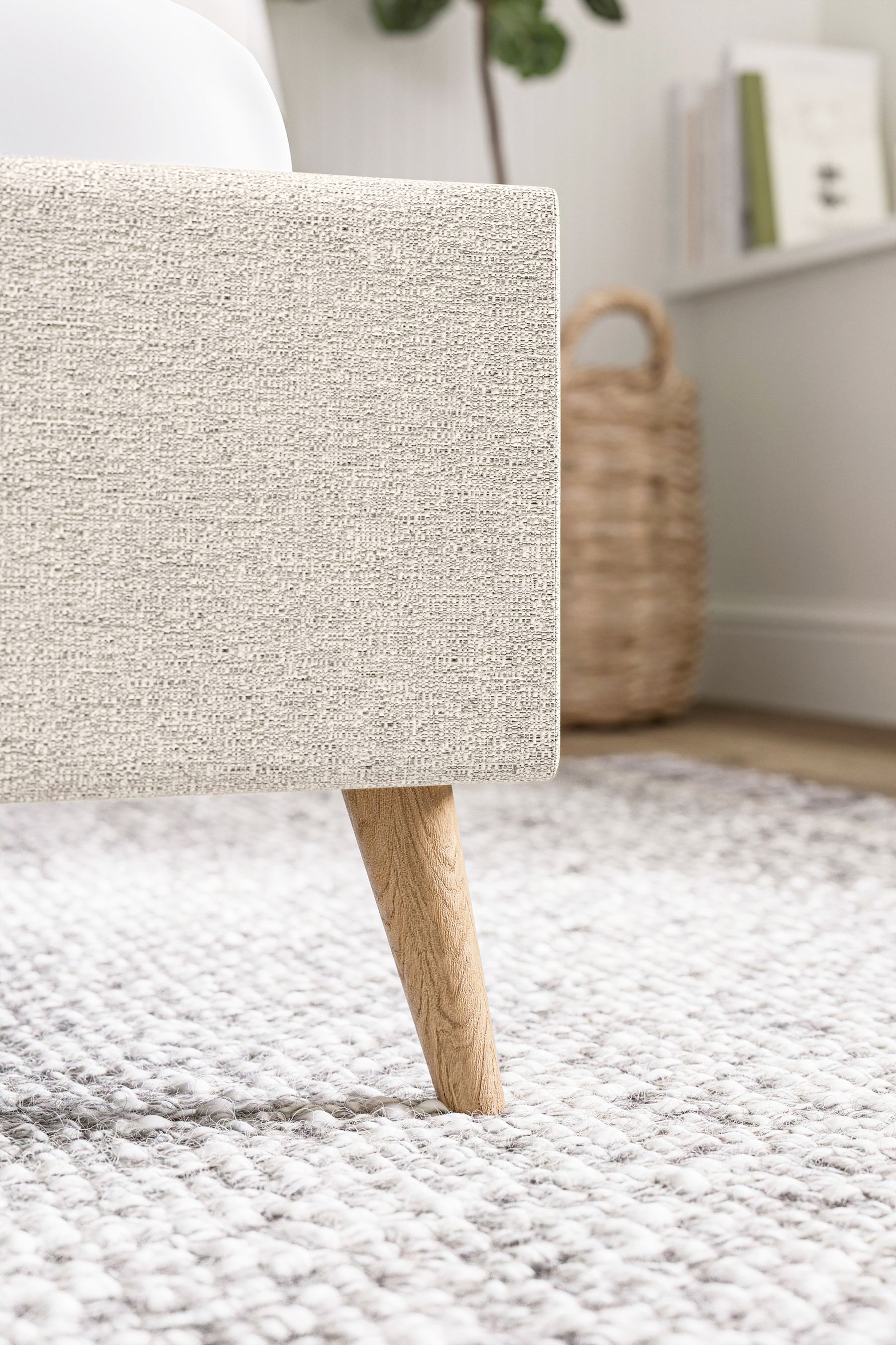 Buy Tweedy Plain Light Natural Matson Upholstered Bed Bed Frame from ...