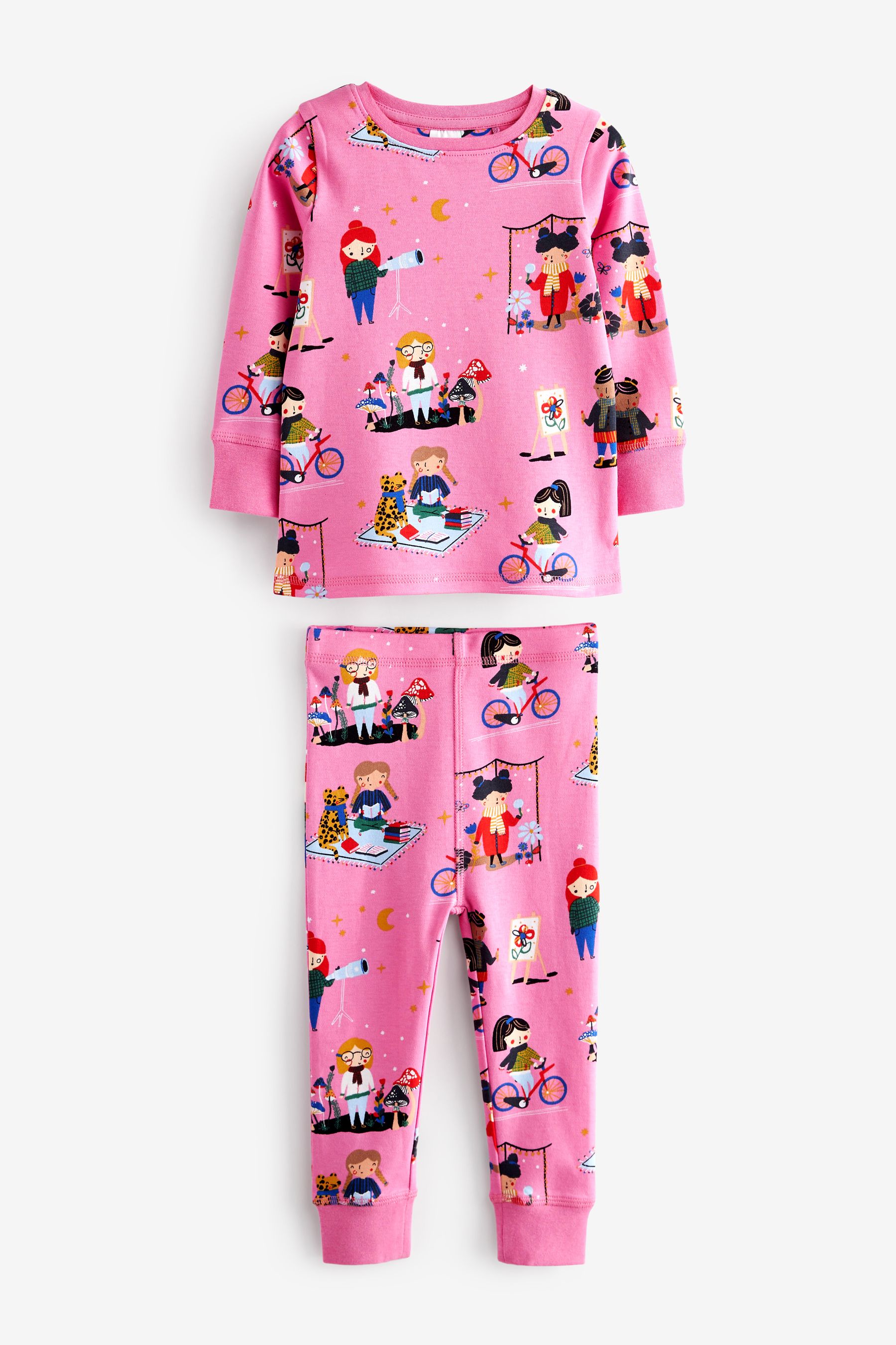 Buy Charcoal Grey/Pink Girl Pyjamas 3 Pack (9mths-8yrs) from Next Australia