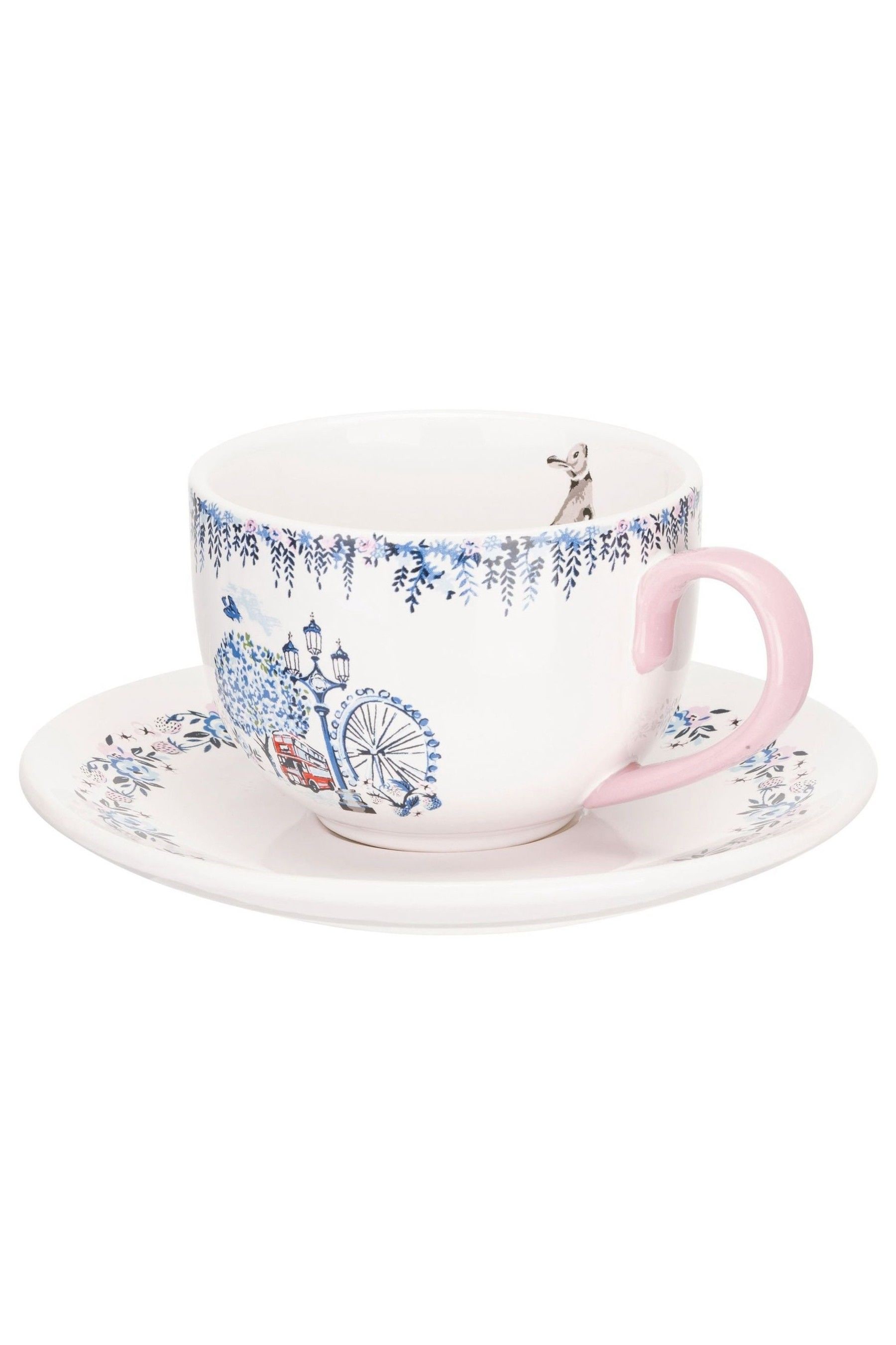 Buy Cath Kidston Set of 2 Cream London Teacup & Saucers from the Next ...