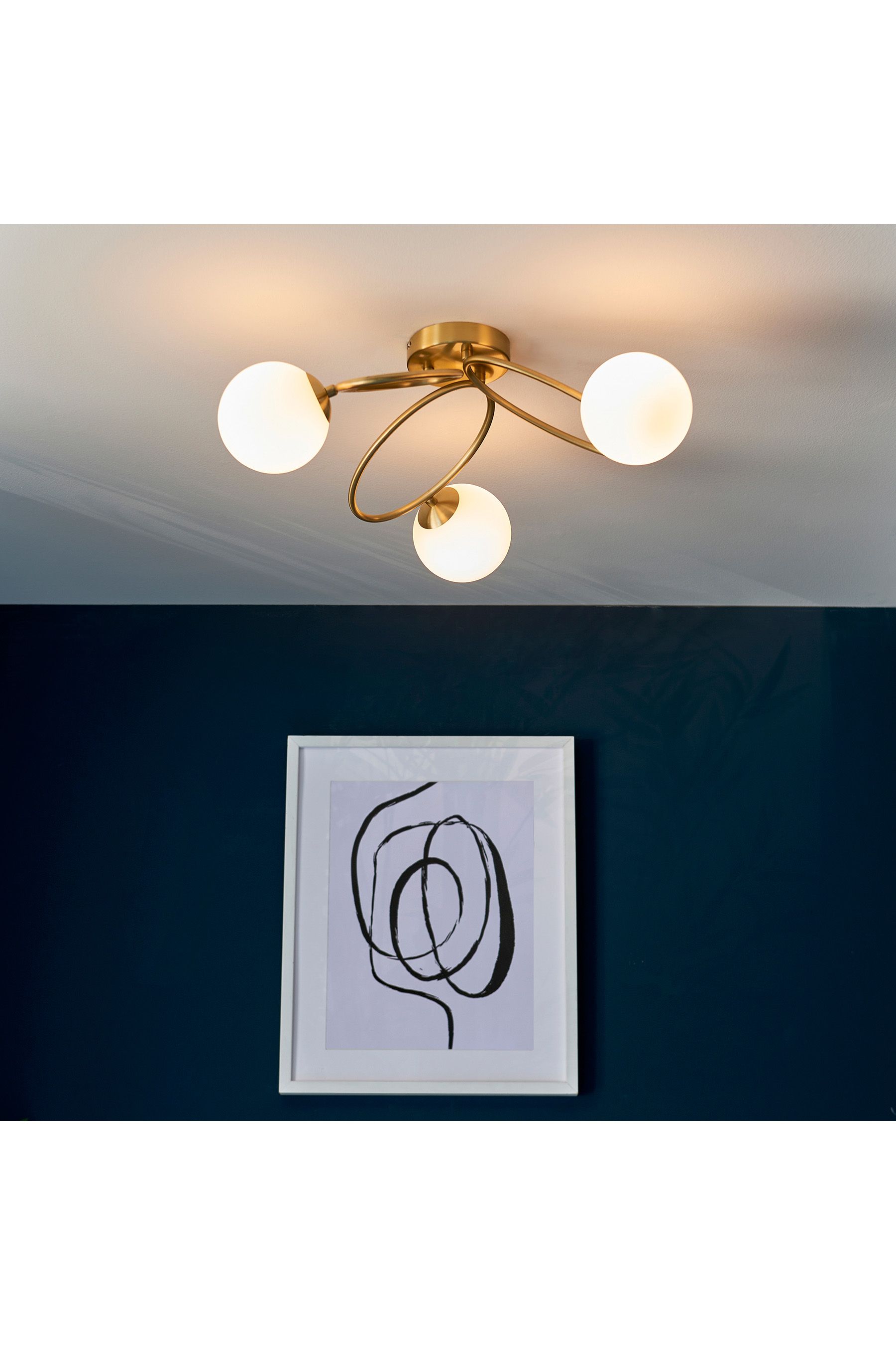 Buy Gallery Home Brass James 3 Bulb Ceiling Light from the Next UK ...