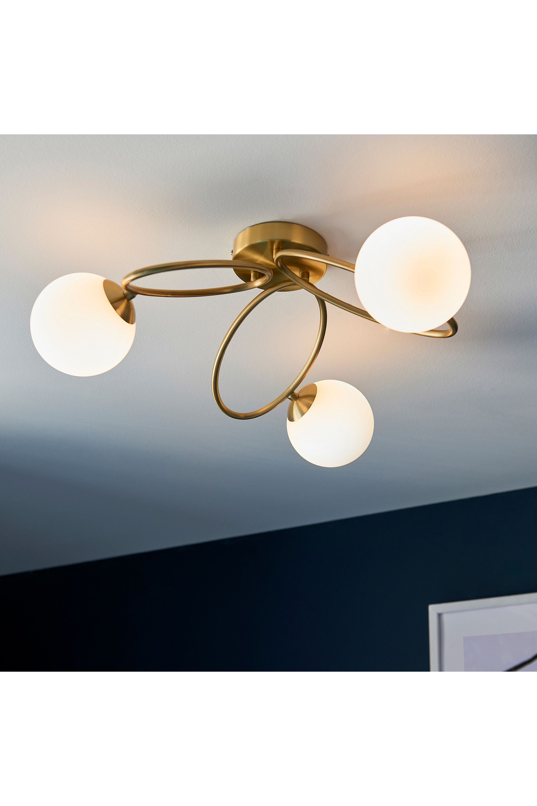Buy Gallery Home Brass James 3 Bulb Ceiling Light from the Next UK ...