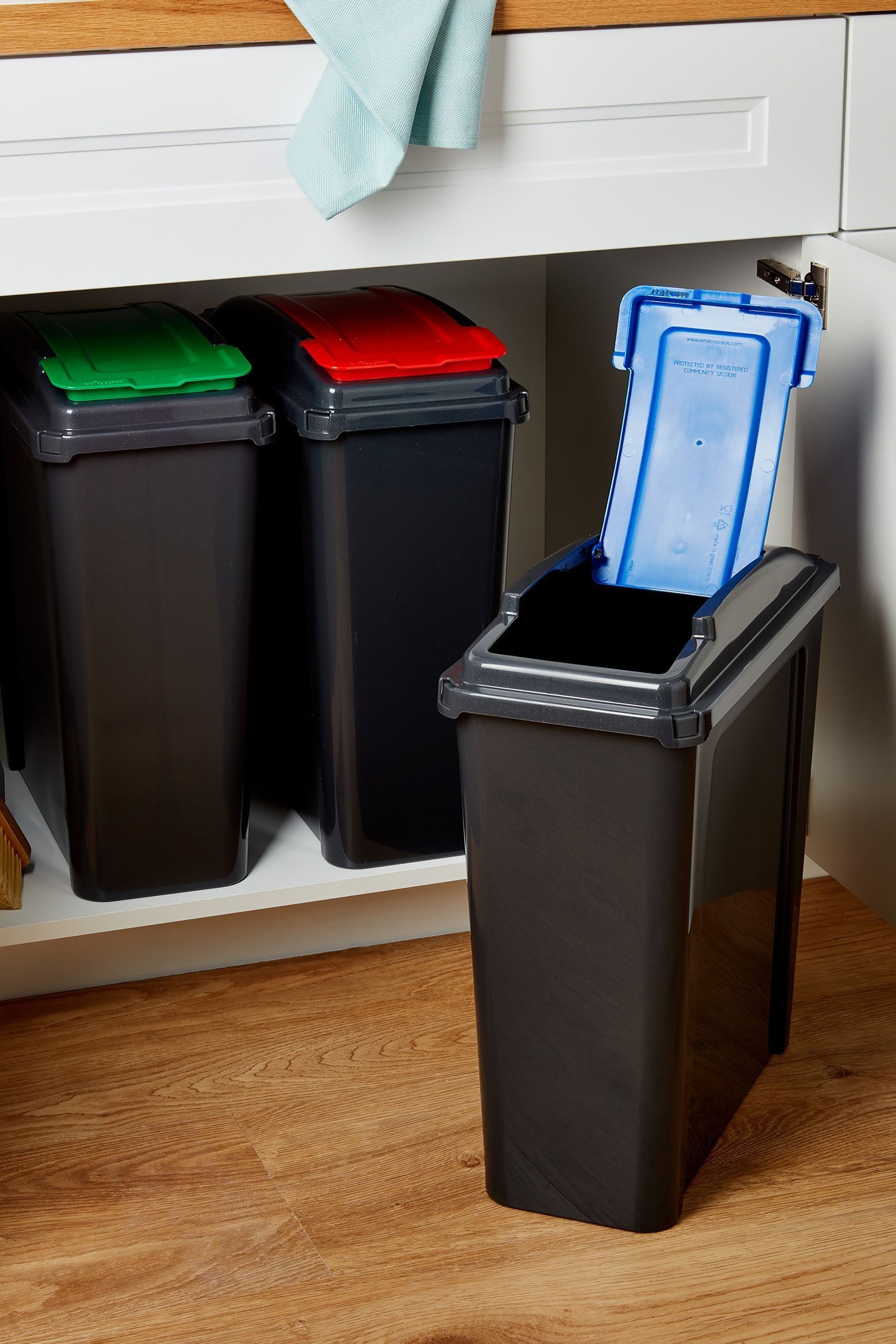 Buy Wham 3 Piece Grey 25L Plastic Recycle Bin from the Next UK online shop