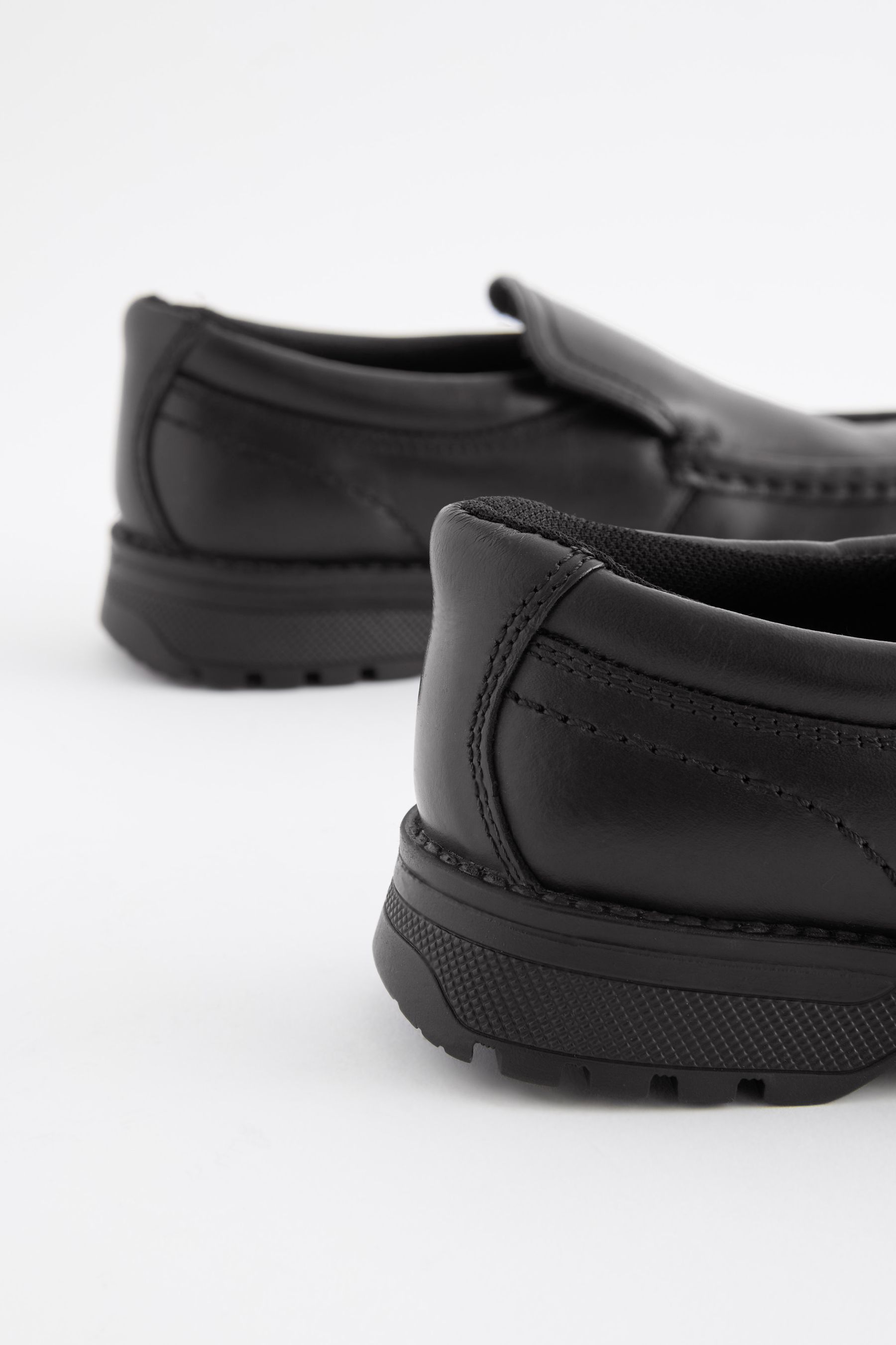 Buy Black Standard Fit (F) School Leather Loafer Shoes from the Next UK ...