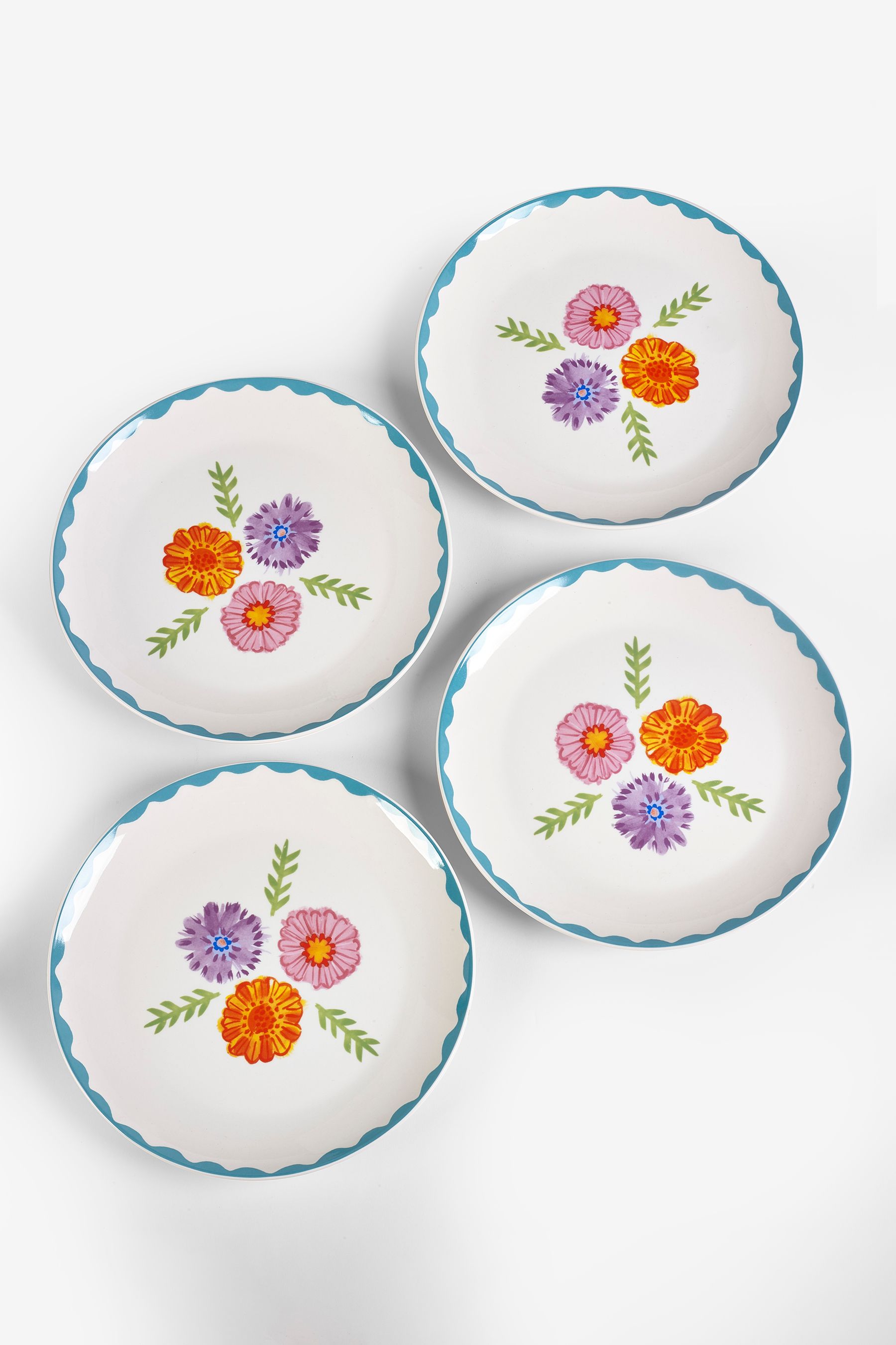 Buy Lucy Tiffney Floral Set of 4 Dinner plates Set of 4 Dinner Plates ...