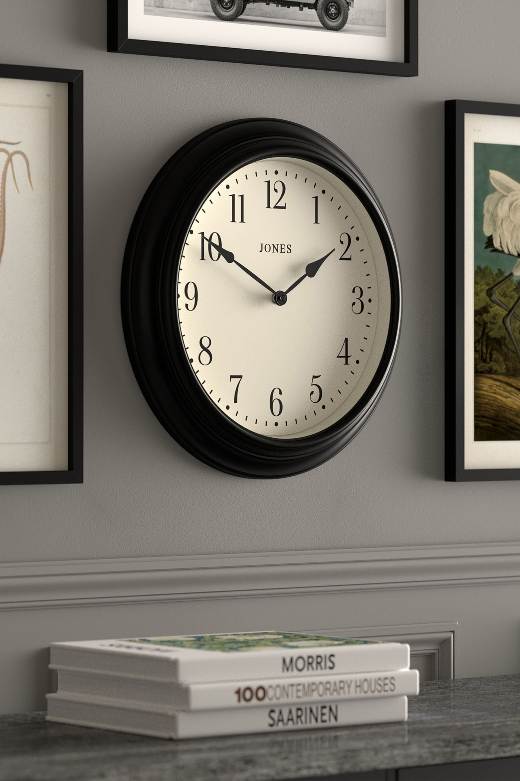 Buy Jones Clocks Black A Classic Wall Clock from the Next UK online shop