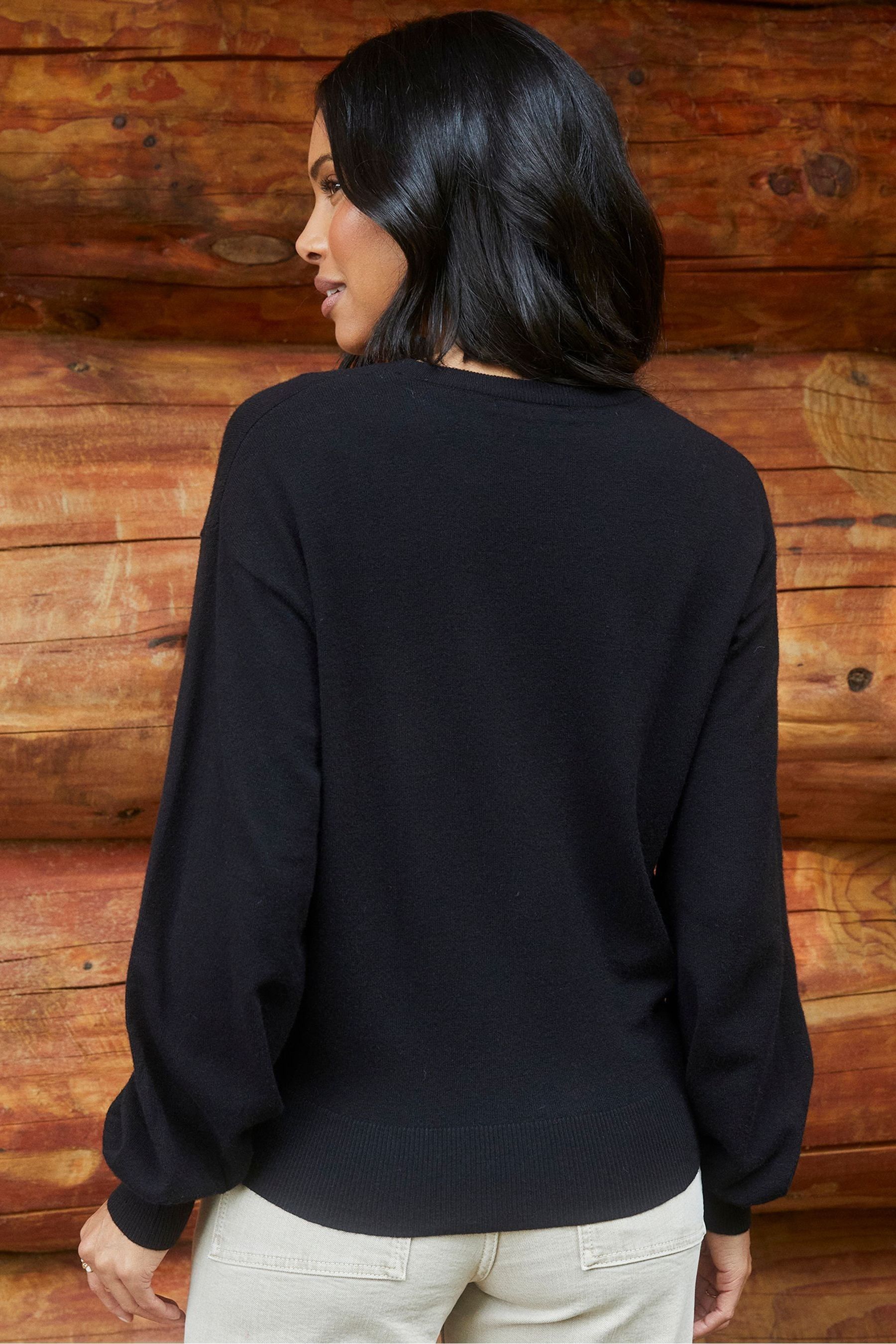 Buy Threadbare Black Star Graphic Jumper from the Next UK online shop